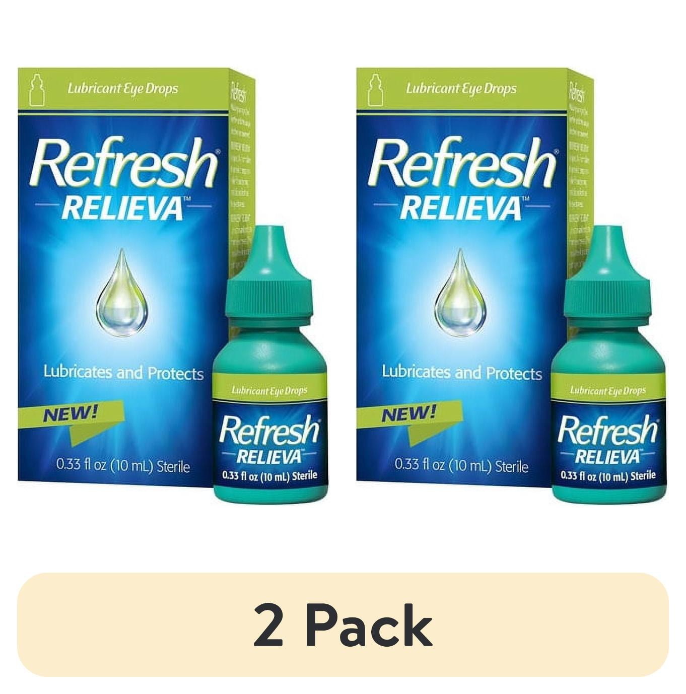 (2 pack) Refresh Relieva Lubricant Eye Drops, Lubricates & Protects Dry ...