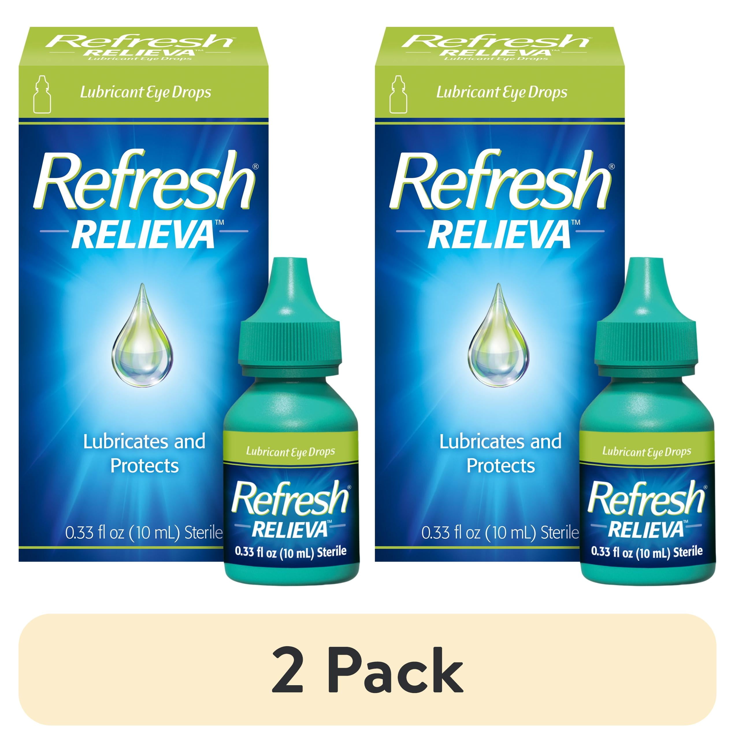 (2 pack) Refresh Relieva Lubricant Eye Drops Artificial Tears, 10 ml ...
