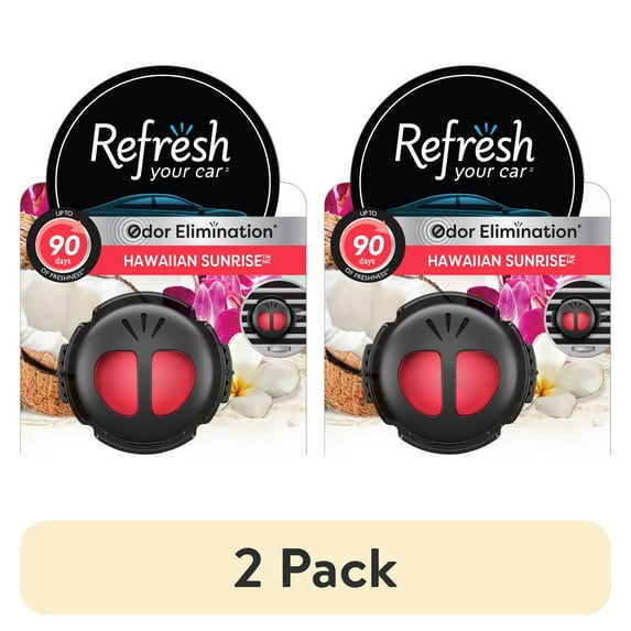 (2 pack) Refresh Your Car! Mini Diffuser Air Freshener (Hawaiian Sunrise Scent, 2 Pack ...