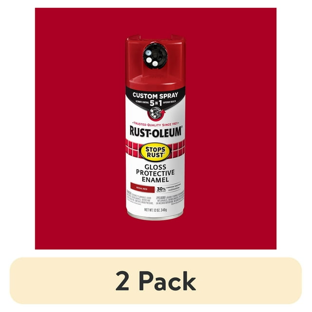 (2 pack) Regal Red, Rust-Oleum Stops Rust Custom Sprays 5 in 1 Gloss ...