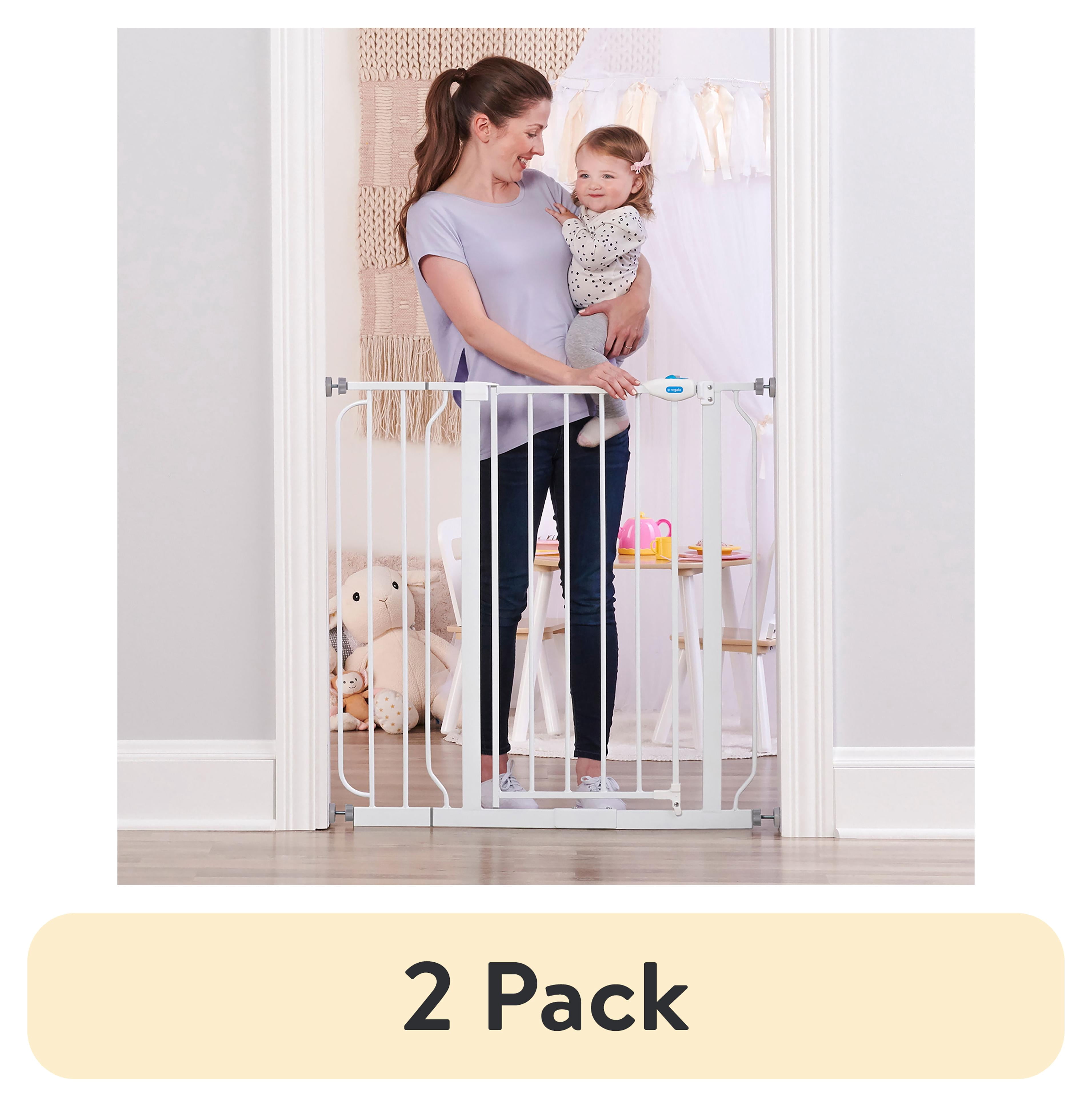 (2 pack) Regalo Easy Step Extra Tall Walk-Through Baby Gate, 29.5-38.5 ...