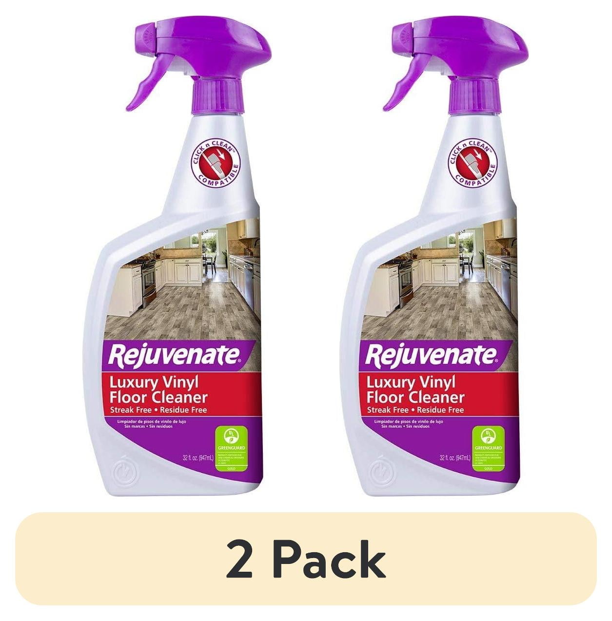 (2 pack) Rejuvenate Vinyl Tile Plank Floor Cleaner - Streak-Free, pH ...