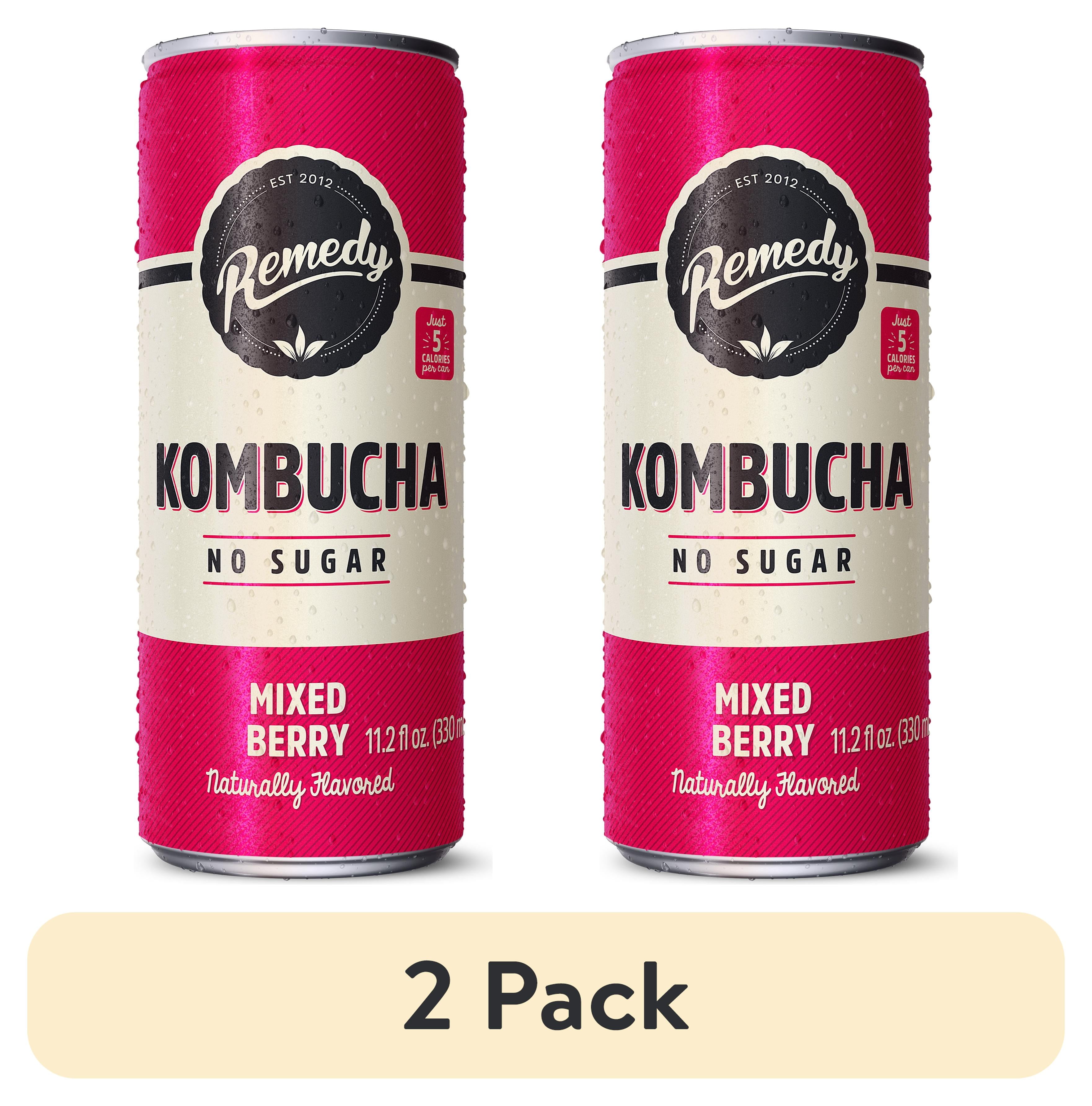 (2 pack) Remedy Kombucha Mixed Berry Low Calorie Sugar Free, 11.2 oz ...