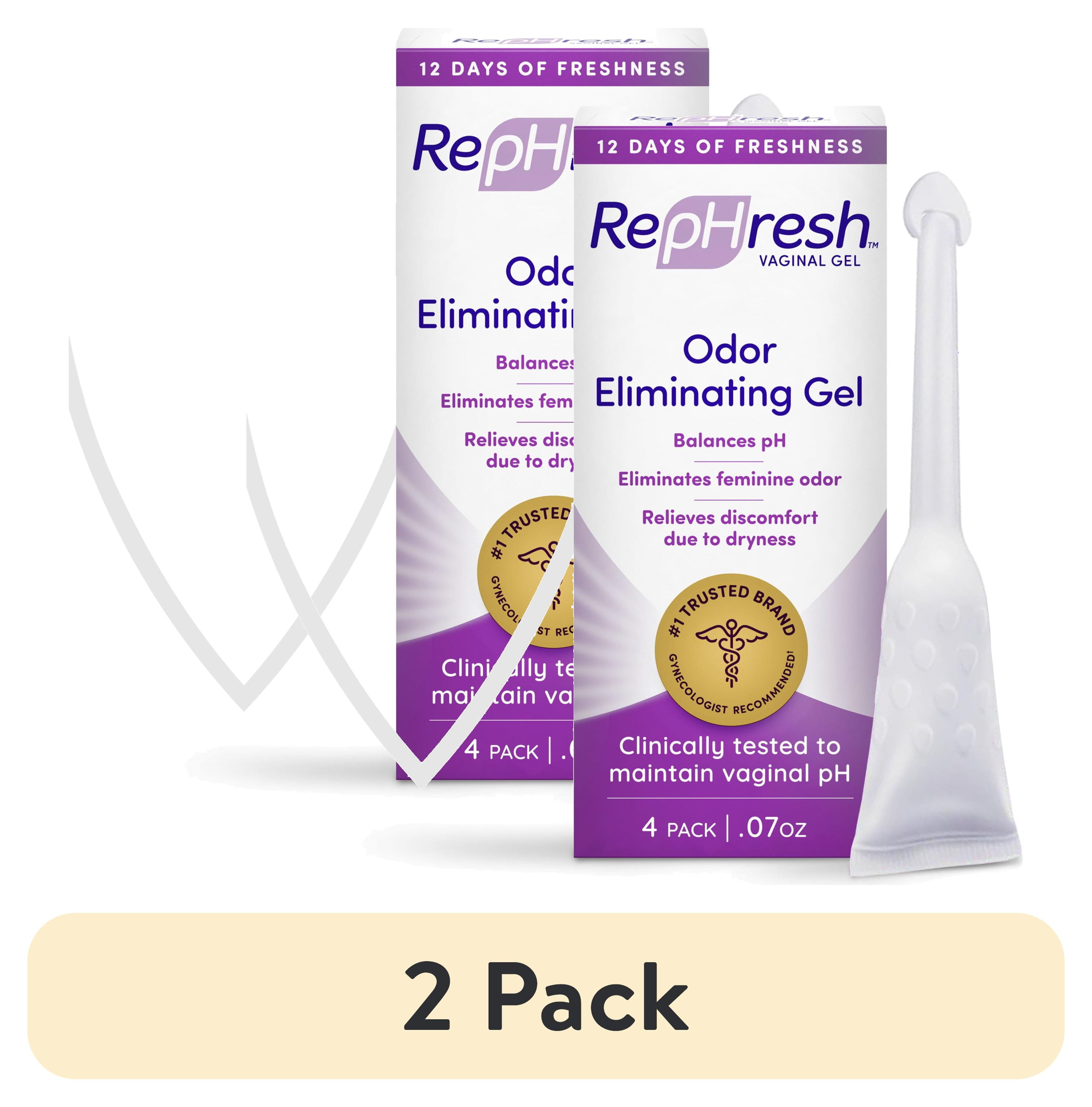 (2 pack) RepHresh Odor Eliminating Vaginal Gel, 0.07 oz, 4 Count ...