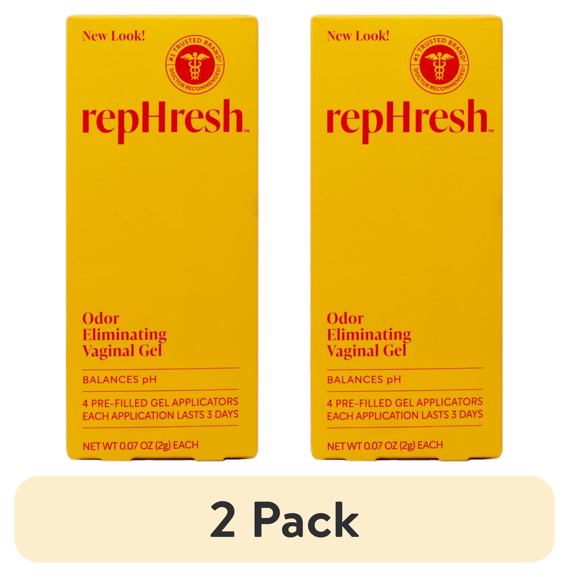 (2 pack) RepHresh Vaginal Gel Odor Eliminating Gel, Balances pH ...