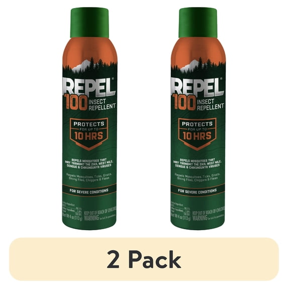 (2 pack) Repel 100 Insect Repellent Aerosol Spray, 98% DEET 10-Hour ...