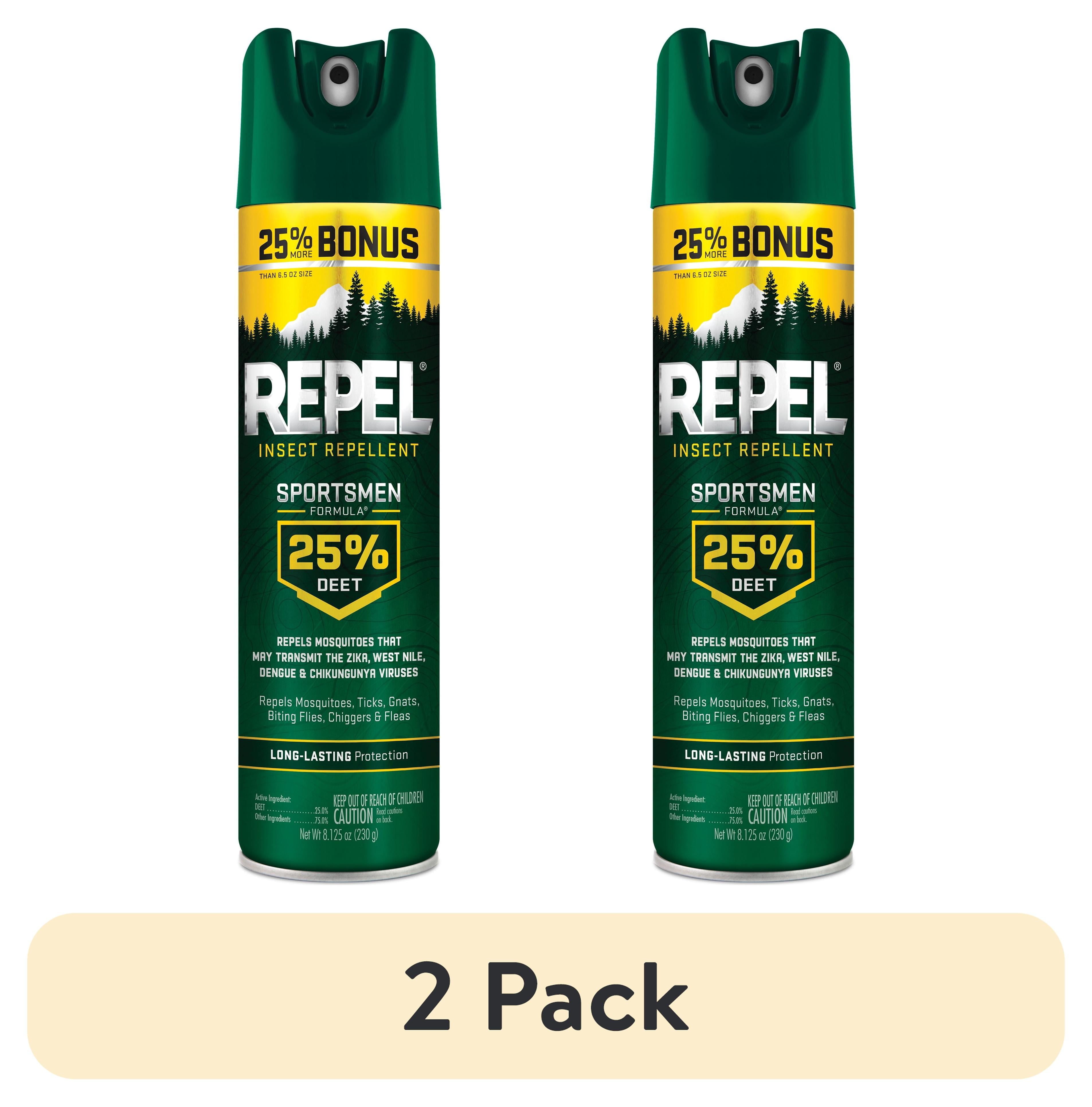 (2 pack) Repel Insect Repellent Sportsmen Formula 25% DEET, Bonus ...