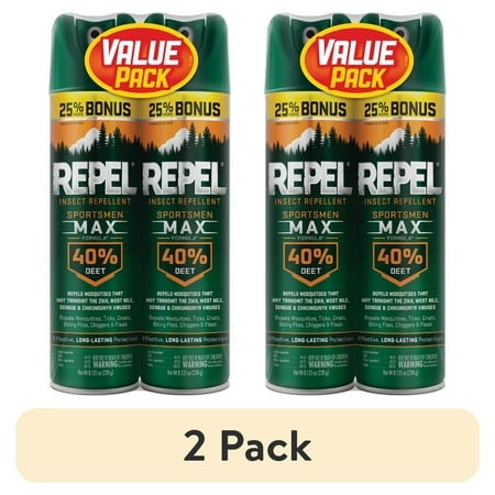 (2 pack) Repel Insect Repellent Sportsmen Max Formula 40% DEET, 8.125 ...