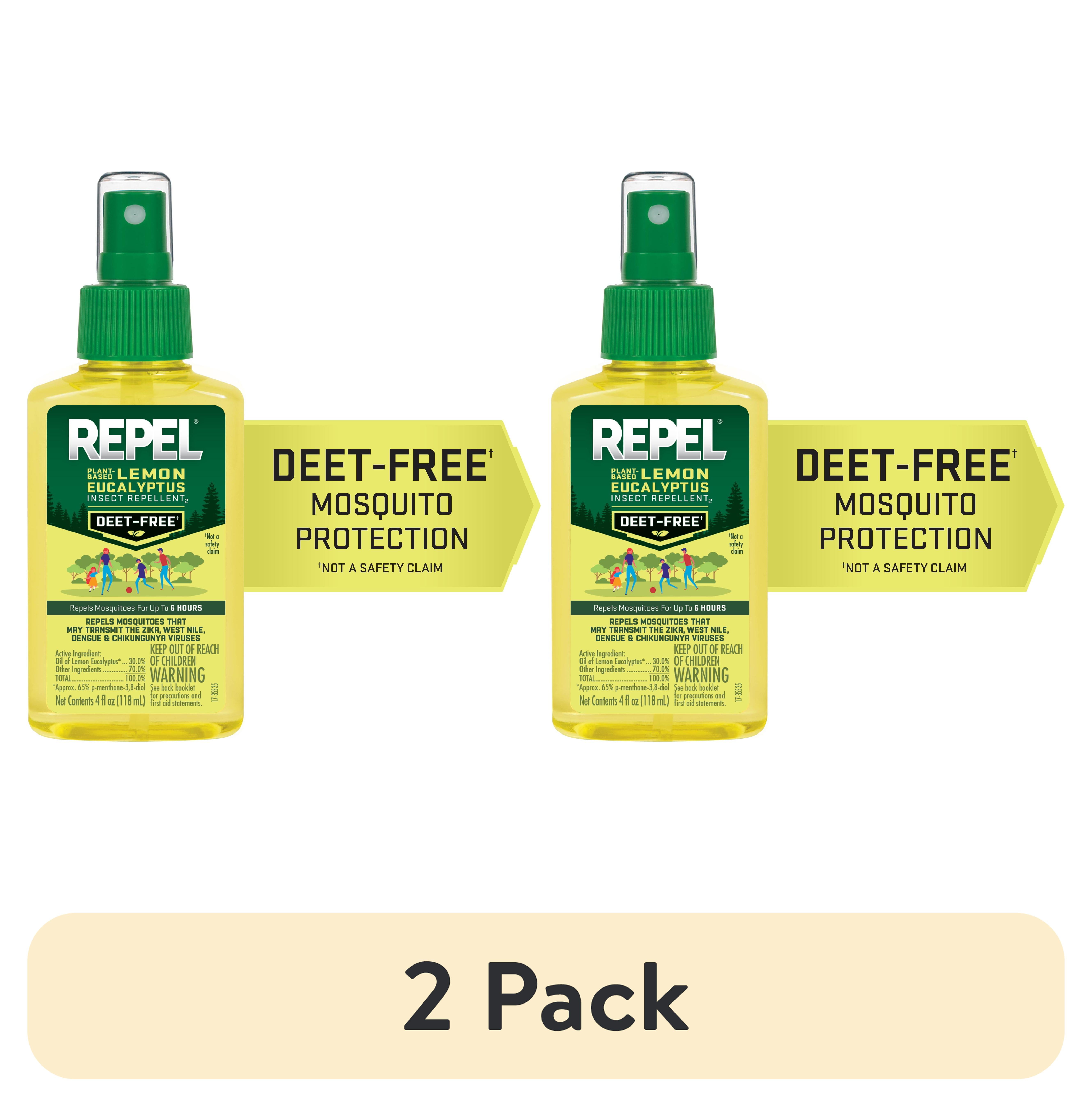 (2 pack) Repel Plant-Based Lemon Eucalyptus Insect Repellent, DEET-Free ...