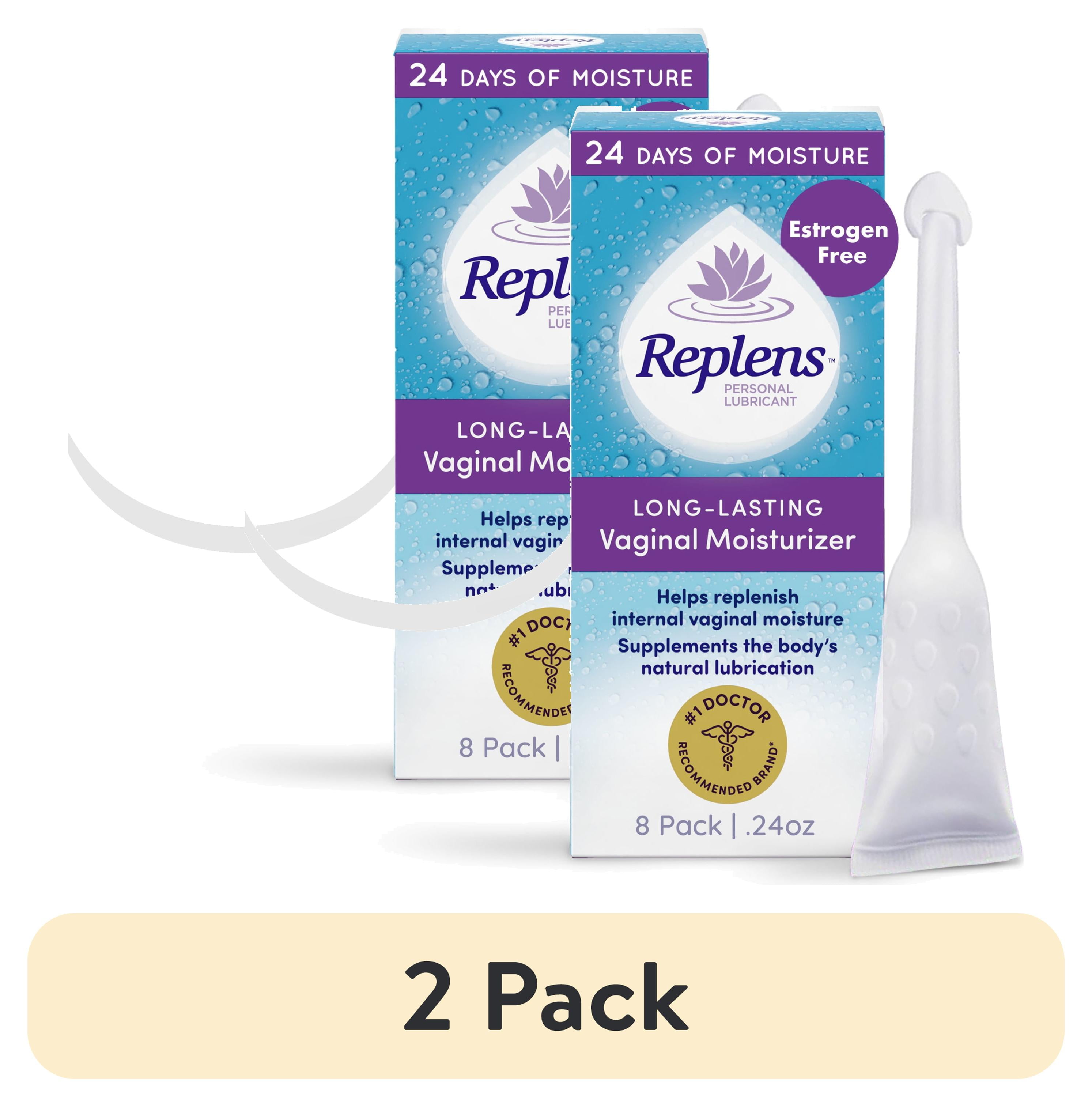 (2 pack) Replens Long-Lasting Vaginal Moisturizer Gel with Single-Use ...
