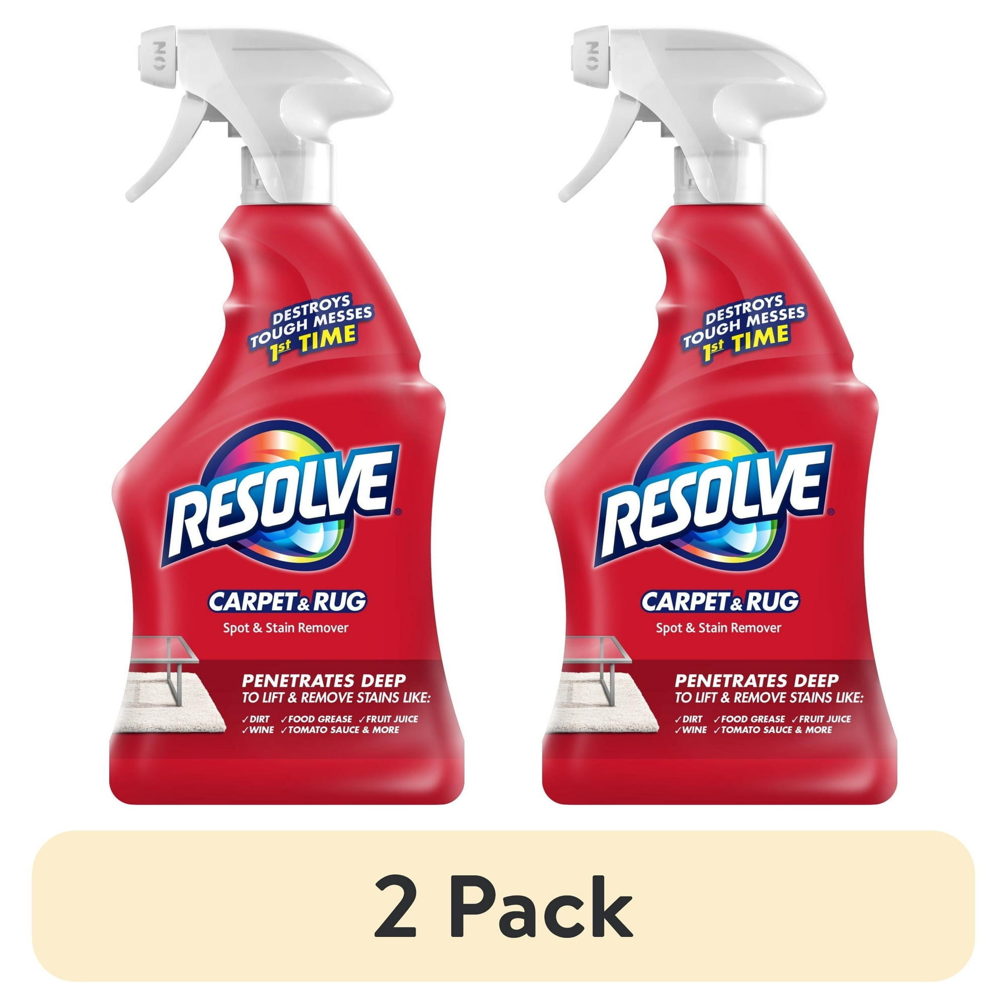 (2 pack) Resolve Carpet Stain Cleaner Solution and Odor Remover Spot ...