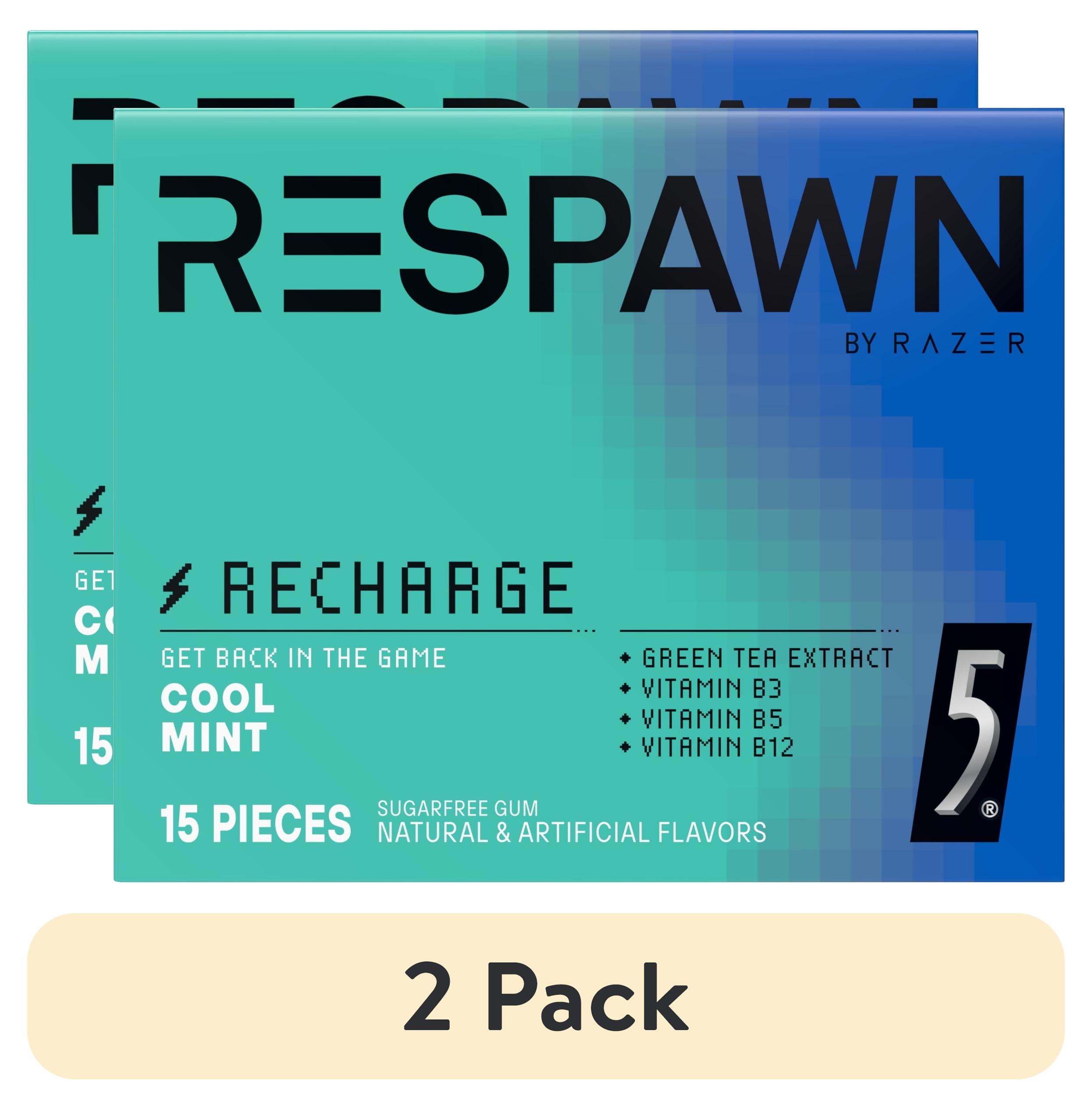 (2 pack) Respawn Cool Mint Sugar Free Mental Focus Chewing Gum - 15 ...