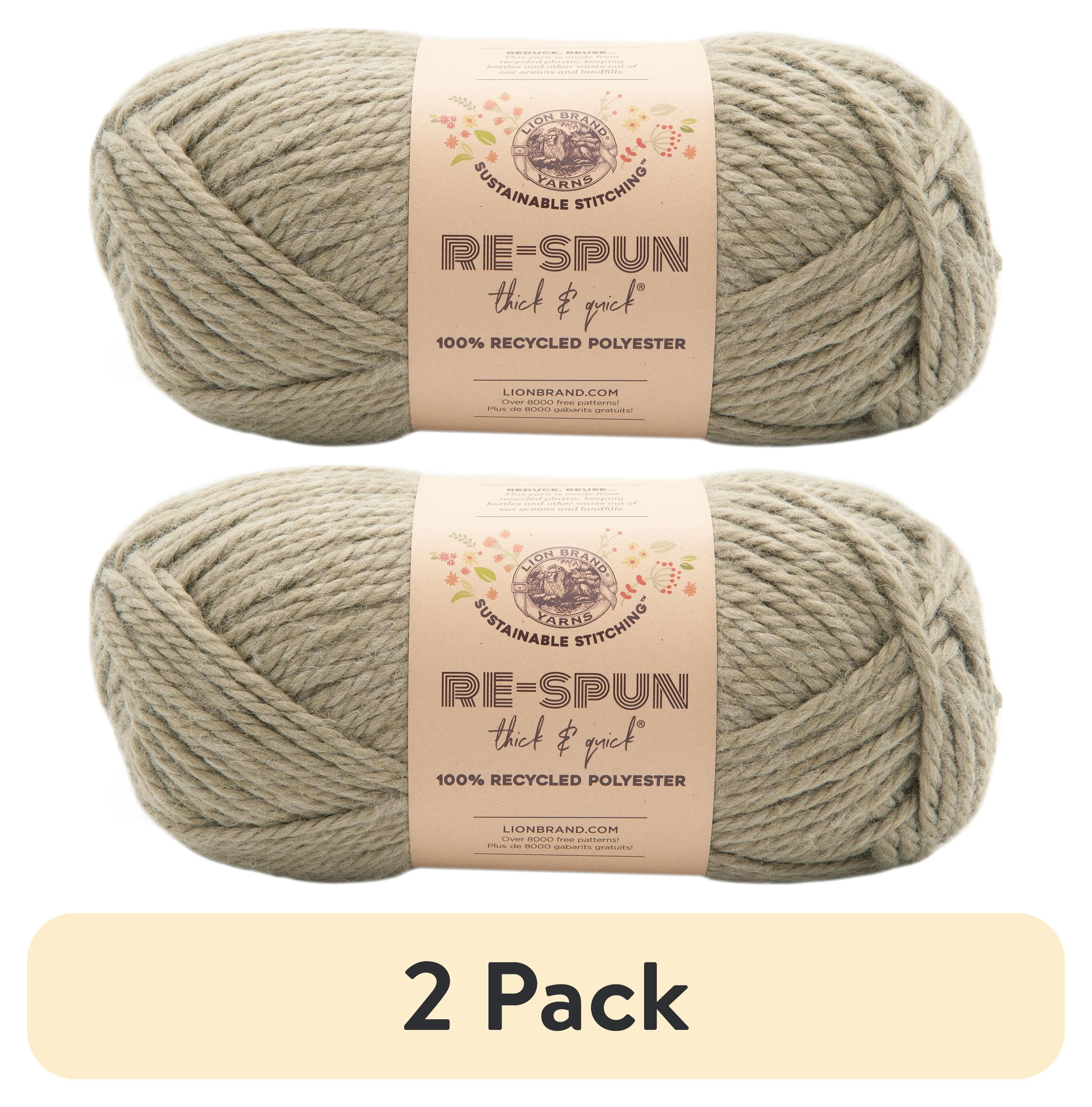 (2 pack) Lion Brand Yarn Respun Thick & Quick Olive Branch Super Bulky ...
