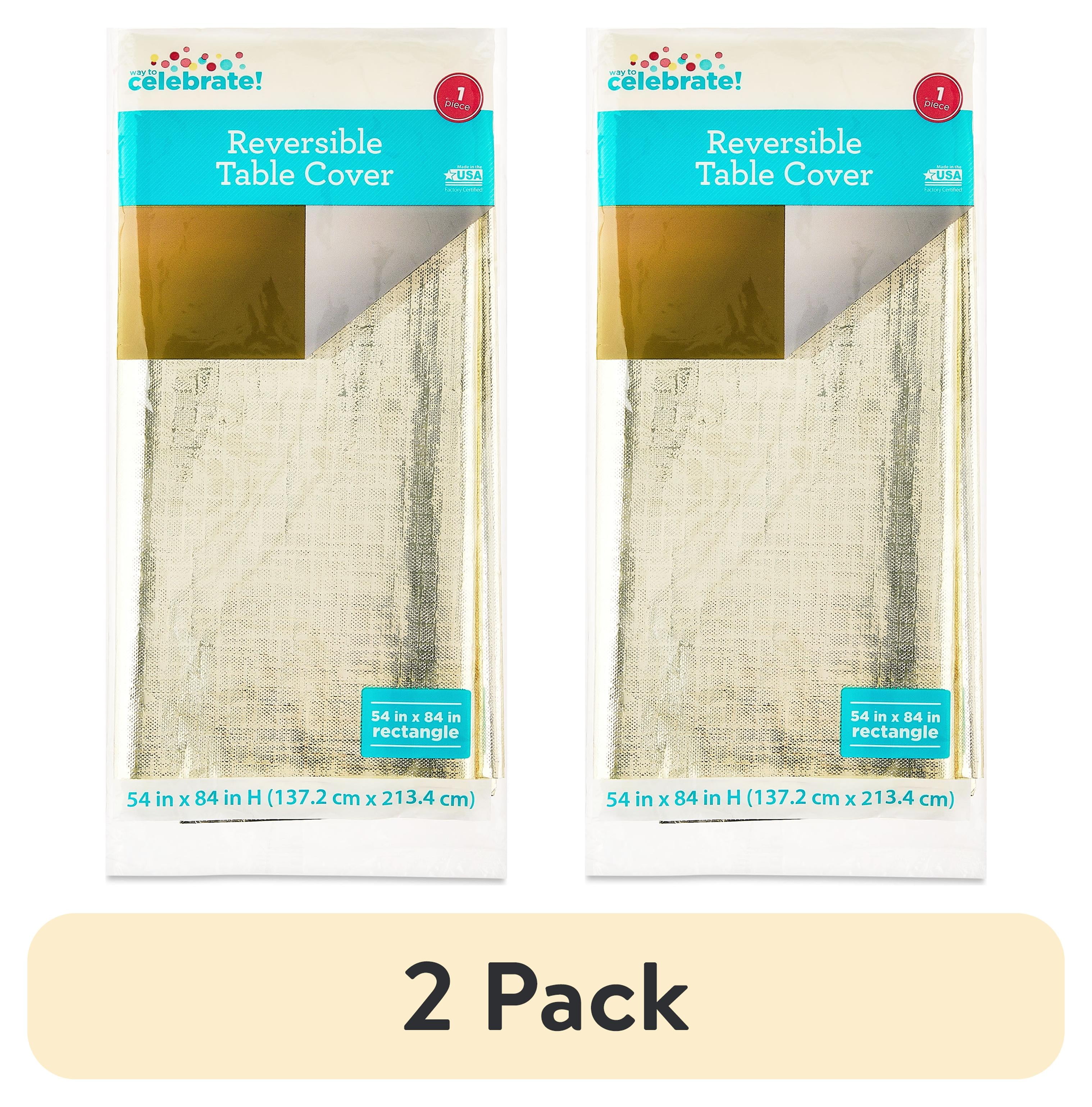 Way To Celebrate Reversible Gold Tablecloth 54 x 84 Party Decoration ...