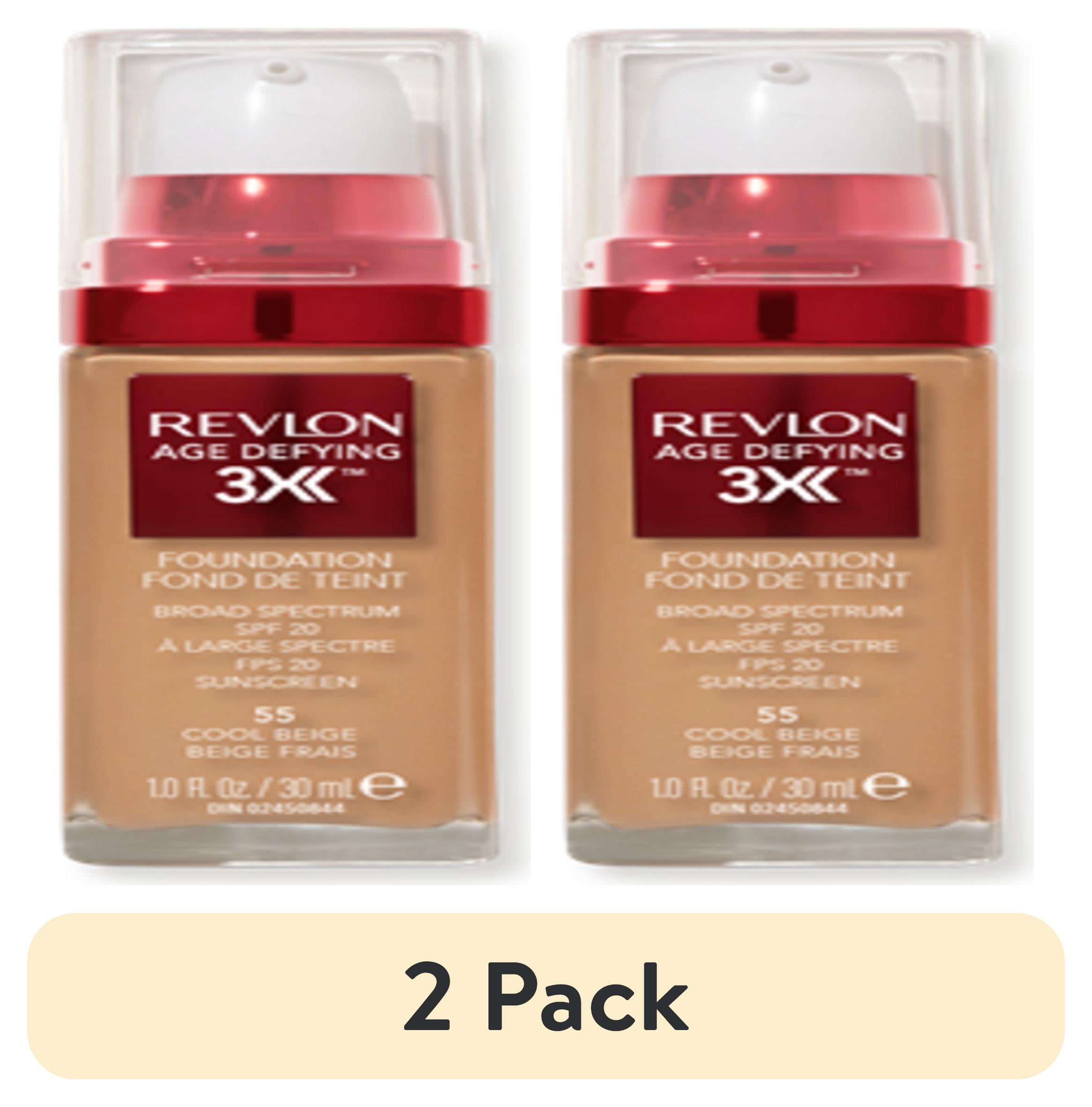 (2 pack) Revlon Age Defying 3X Cream Foundation Makeup, SPF 20, Cool ...