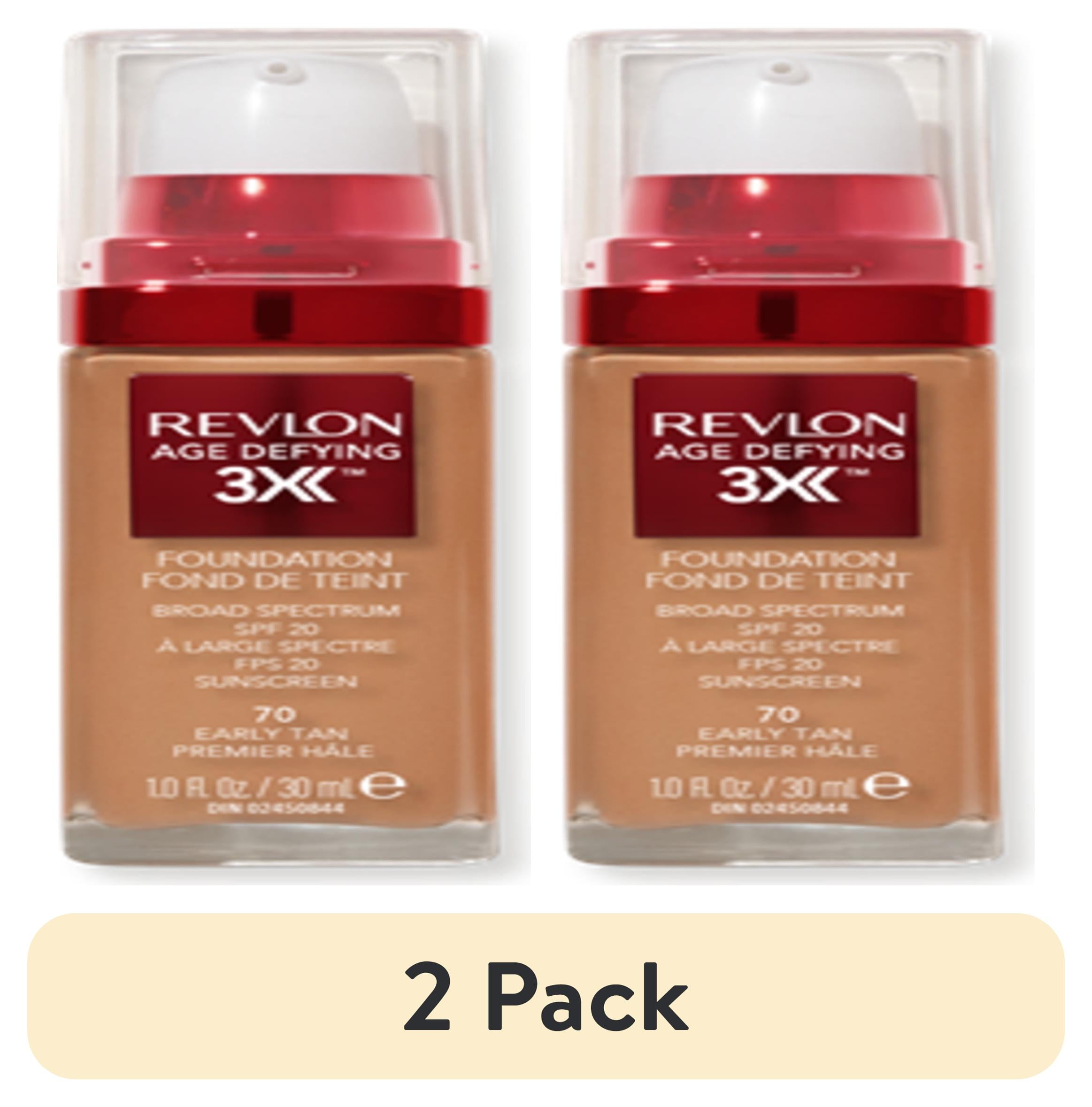 (2 pack) Revlon Age Defying 3X Cream Foundation Makeup, SPF 20, Early ...