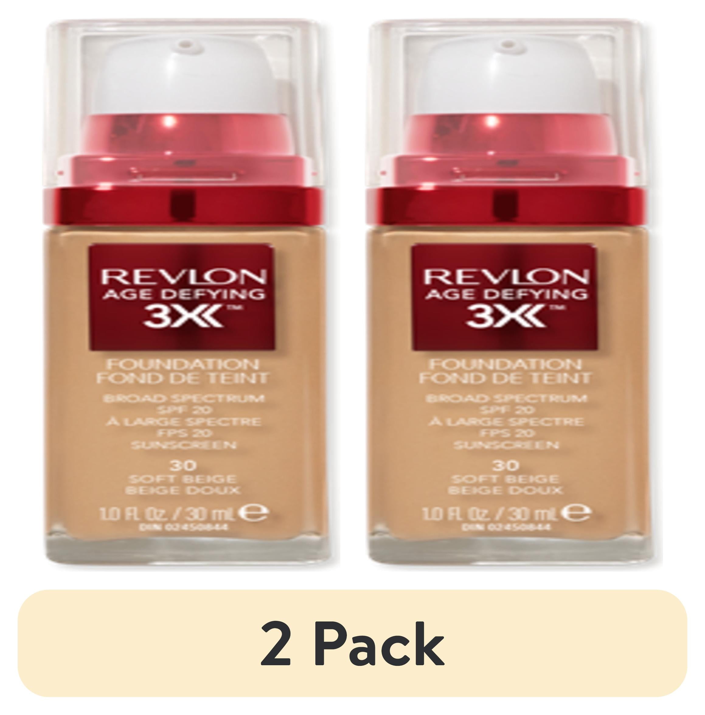 (2 pack) Revlon Age Defying 3X Cream Foundation Makeup, SPF 20, Soft ...