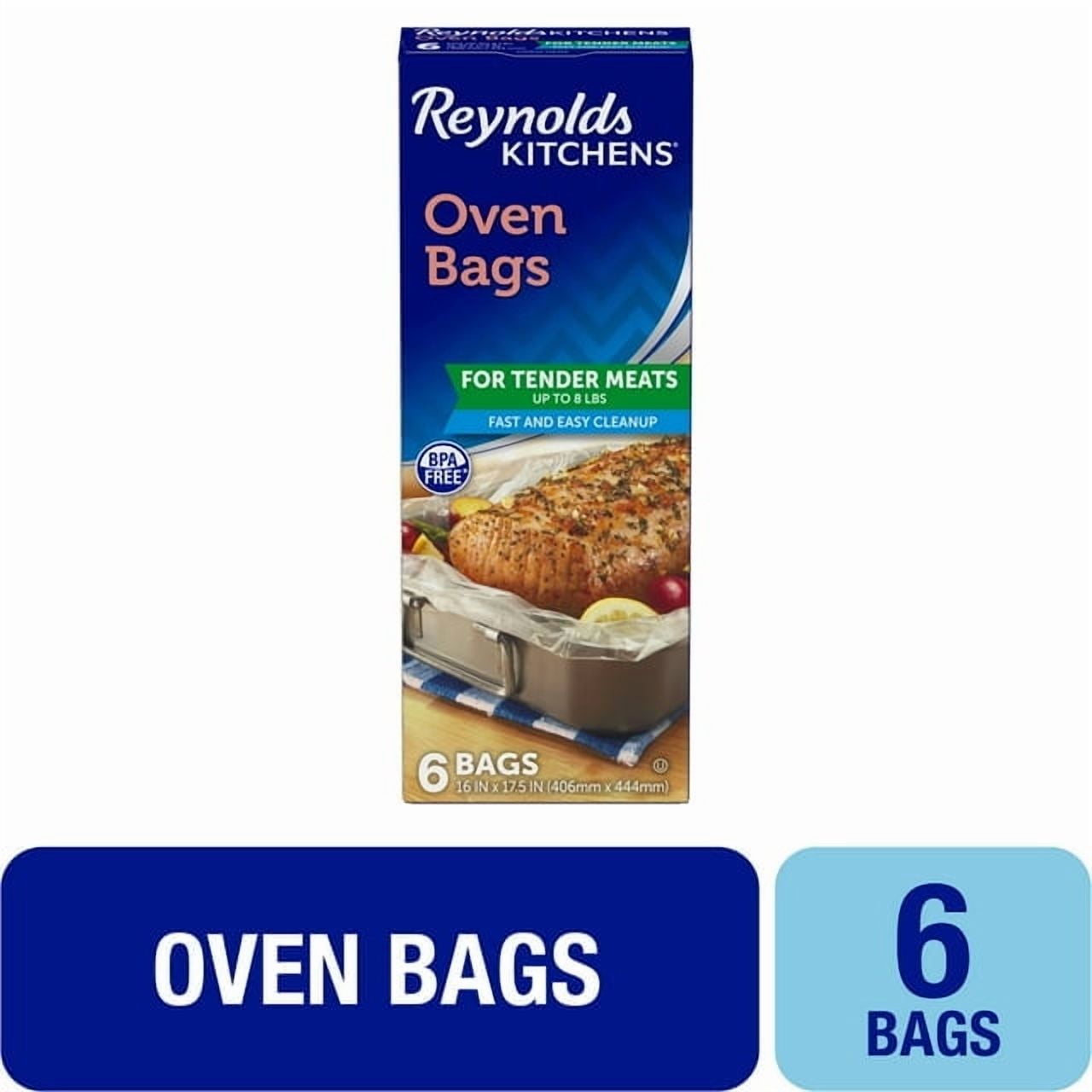 (2 pack) Reynolds Kitchens Oven Bags, Large, 6 Count - Walmart.com