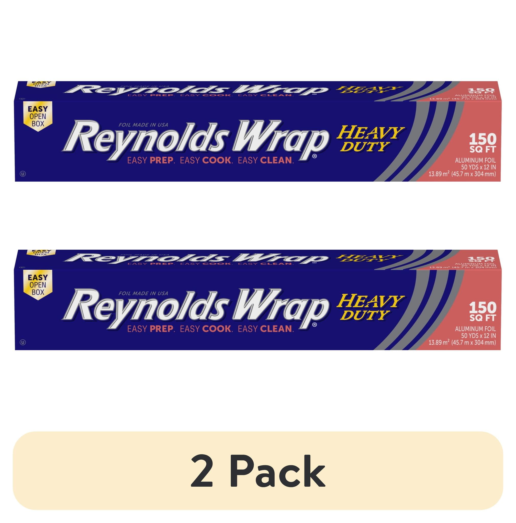 (2 pack) Reynolds Wrap Heavy Duty Aluminum Foil Roll, 12 inches Wide ...
