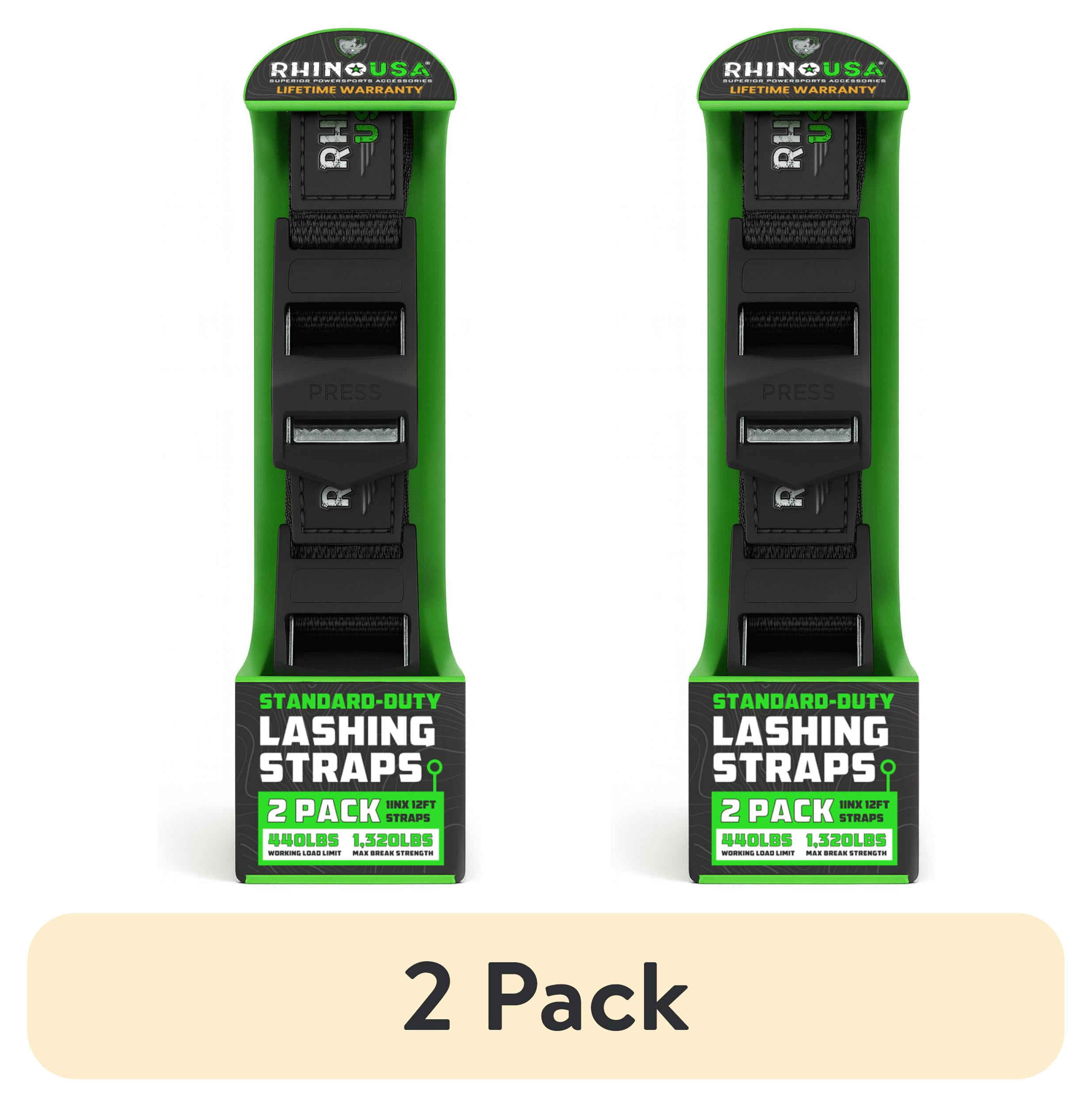 (2 pack) Rhino USA Lashing Straps, 2 Pack 1 Inch By 12 Feet 500 lbs ...