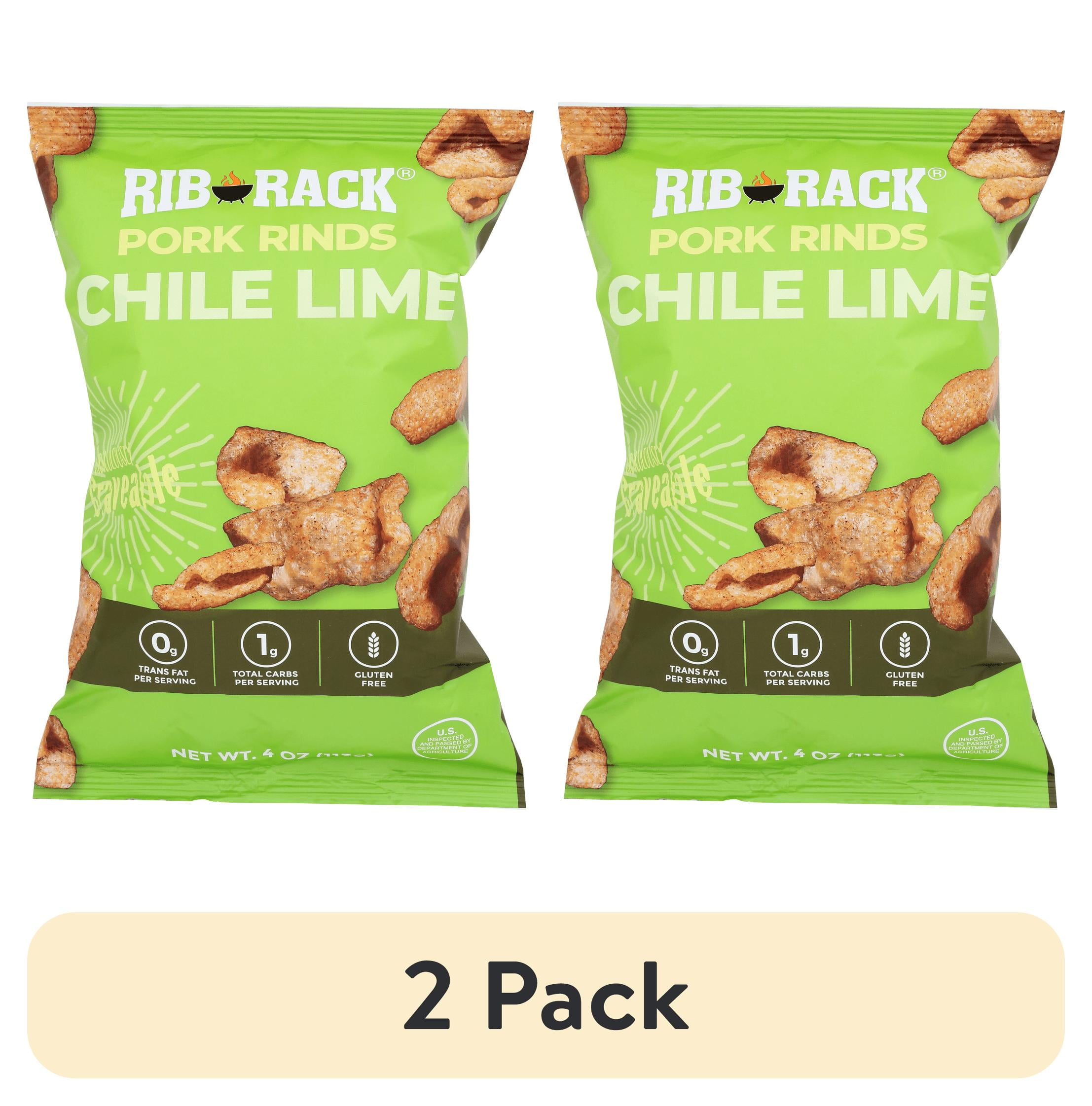 (2 pack) Rib Rack Chile Lime Pork Rinds 4oz - Walmart.com