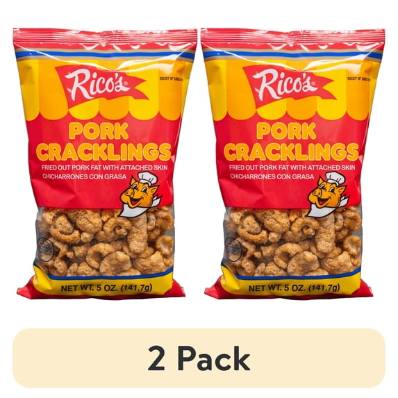 (2 pack) Rico's Pork Cracklings Chicharrones, 6 oz. - Walmart.com
