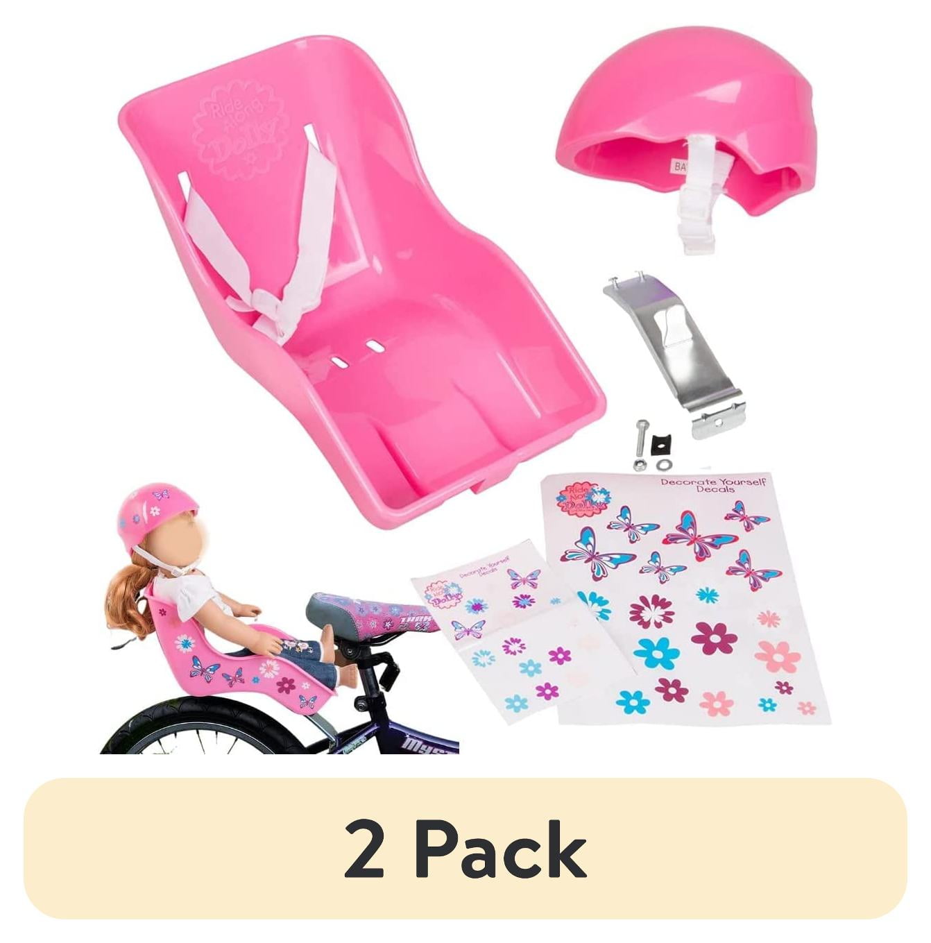 (2 pack) Ride Along Dolly Pink Doll Bike Seat and Helmet Accessory for ...