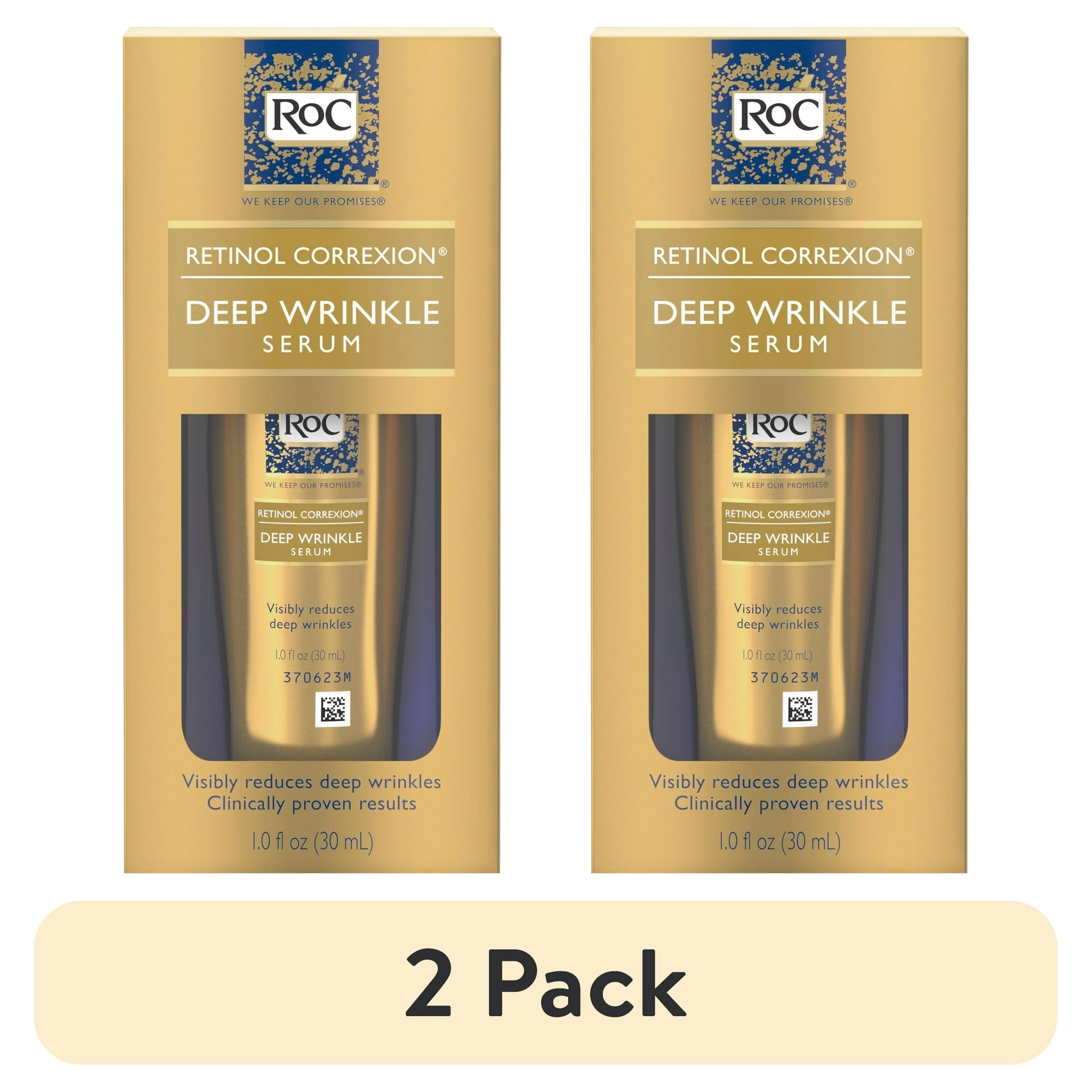 (2 pack) RoC Retinol Correxion Deep Wrinkle Anti-Aging Facial Serum, 1 fl. oz - Walmart.com