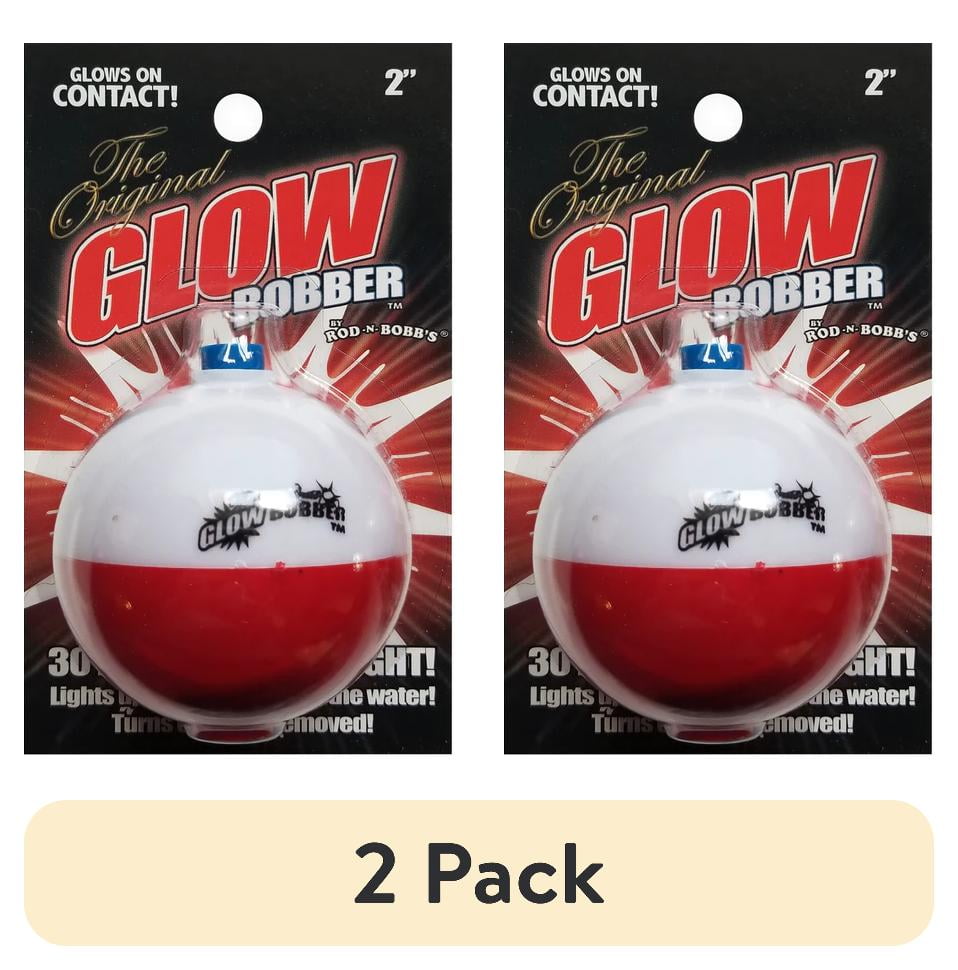 Rod-N-Bobb's Original Glow Bobber Float 2 Pack, 1.5" Round, Plastic ...