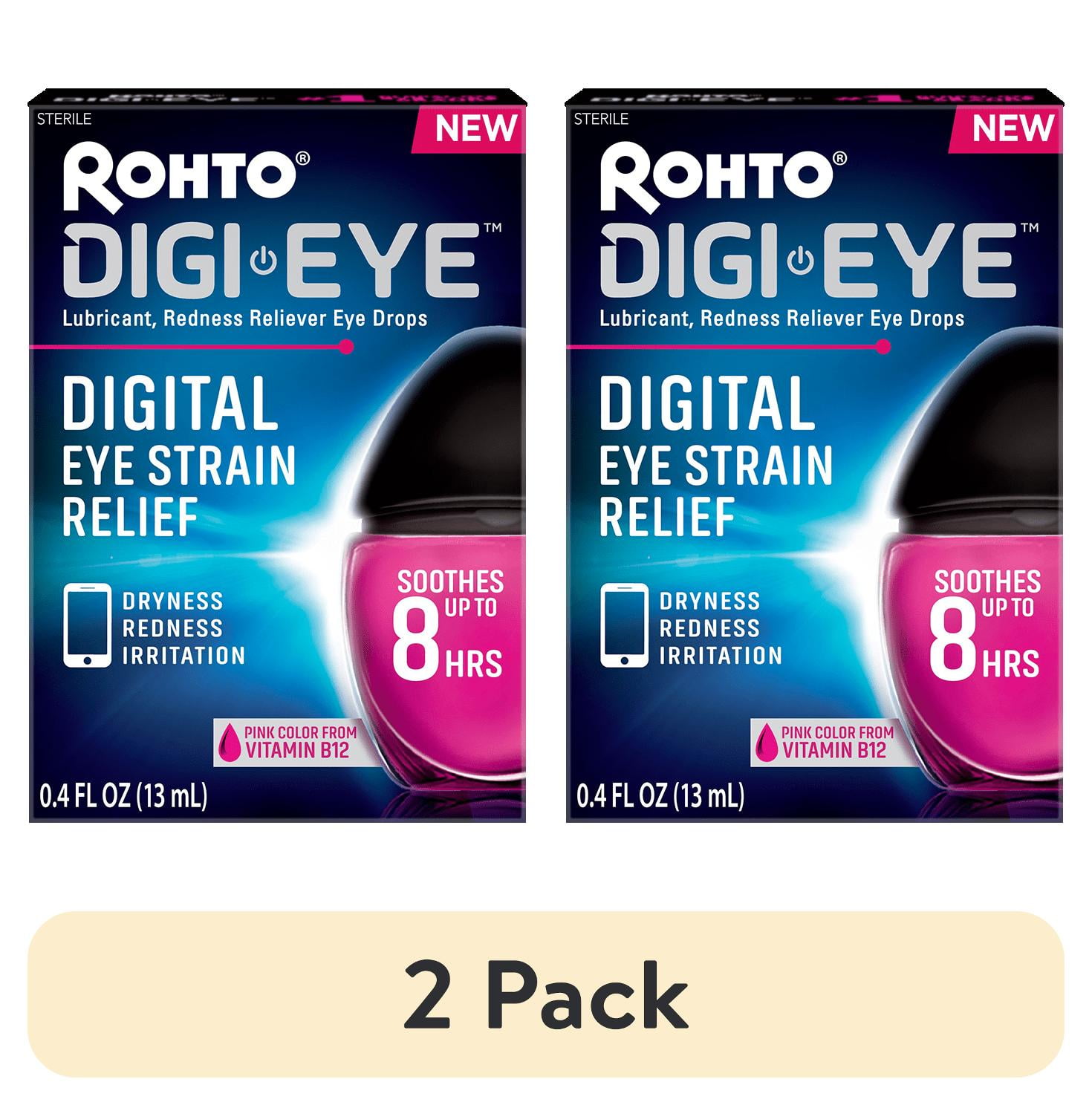 (2 pack) Rohto Digi-Eye Digital Eye Strain Eye Drops, Redness Reliever ...