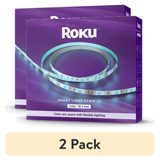 Roku Smart Light Strip SE 16.4ft LED with 16M Colors, White Light ...