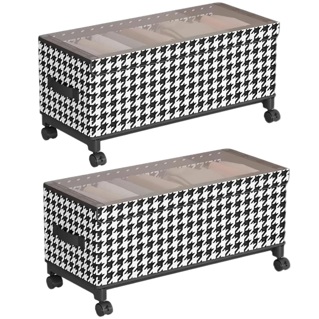 2 pack Rolling Underbed Storage with Wheels - Large Capacity Container ...