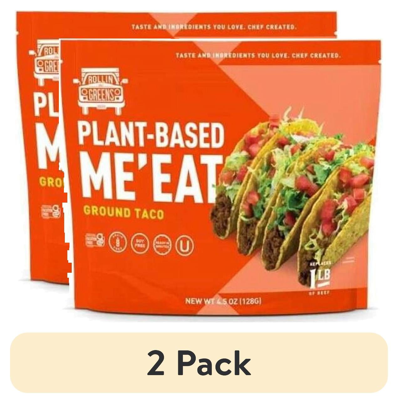 (2 pack) Rollingreens Plant-Based Ground Taco Me'eat 4.5 oz Pouch, 1 ...