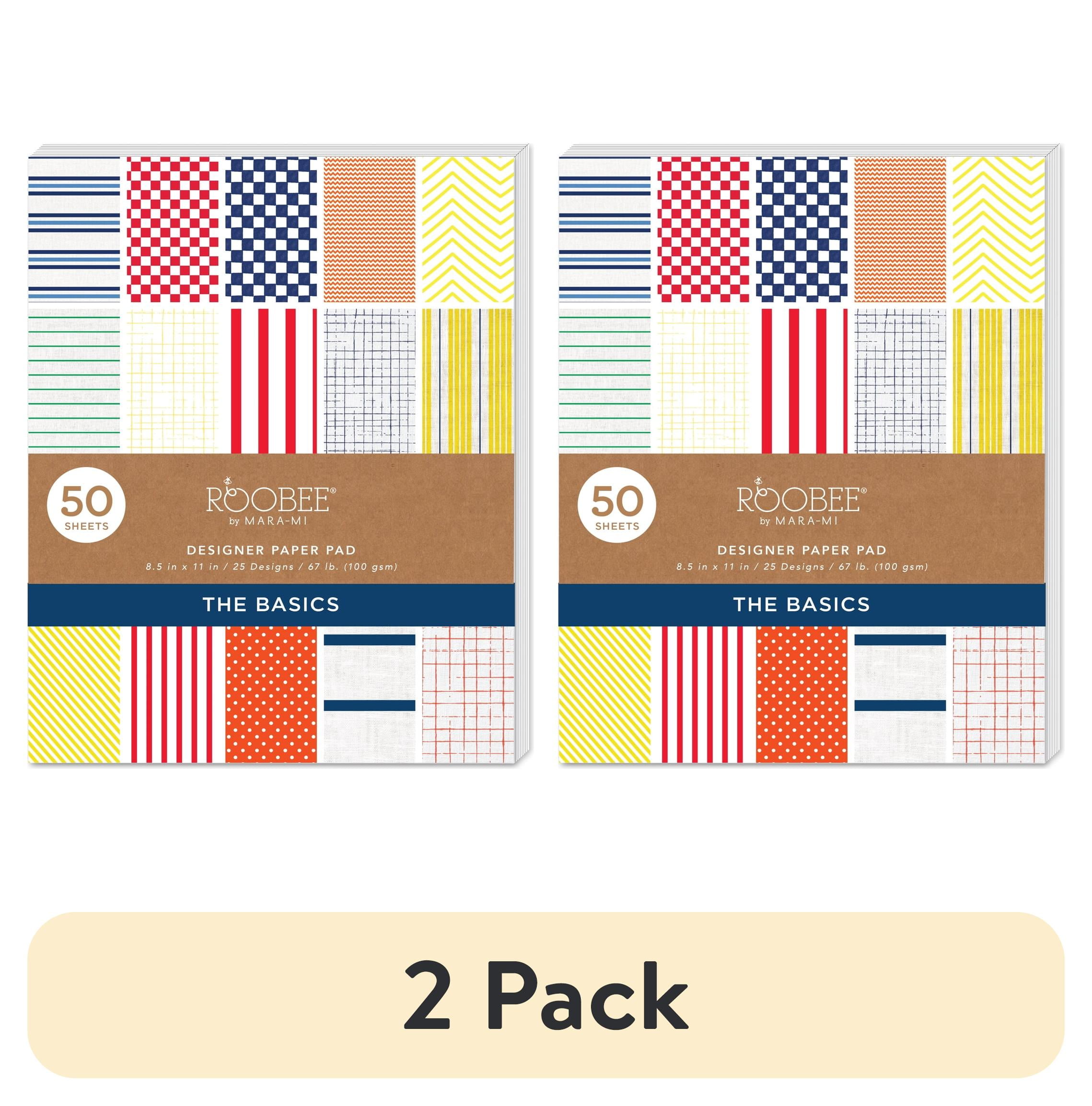 (2 pack) Roobee by Mara Mi Multicolor Bright and Bold Paper Pad, 50 Sheets, 25 Designs - Walmart.com