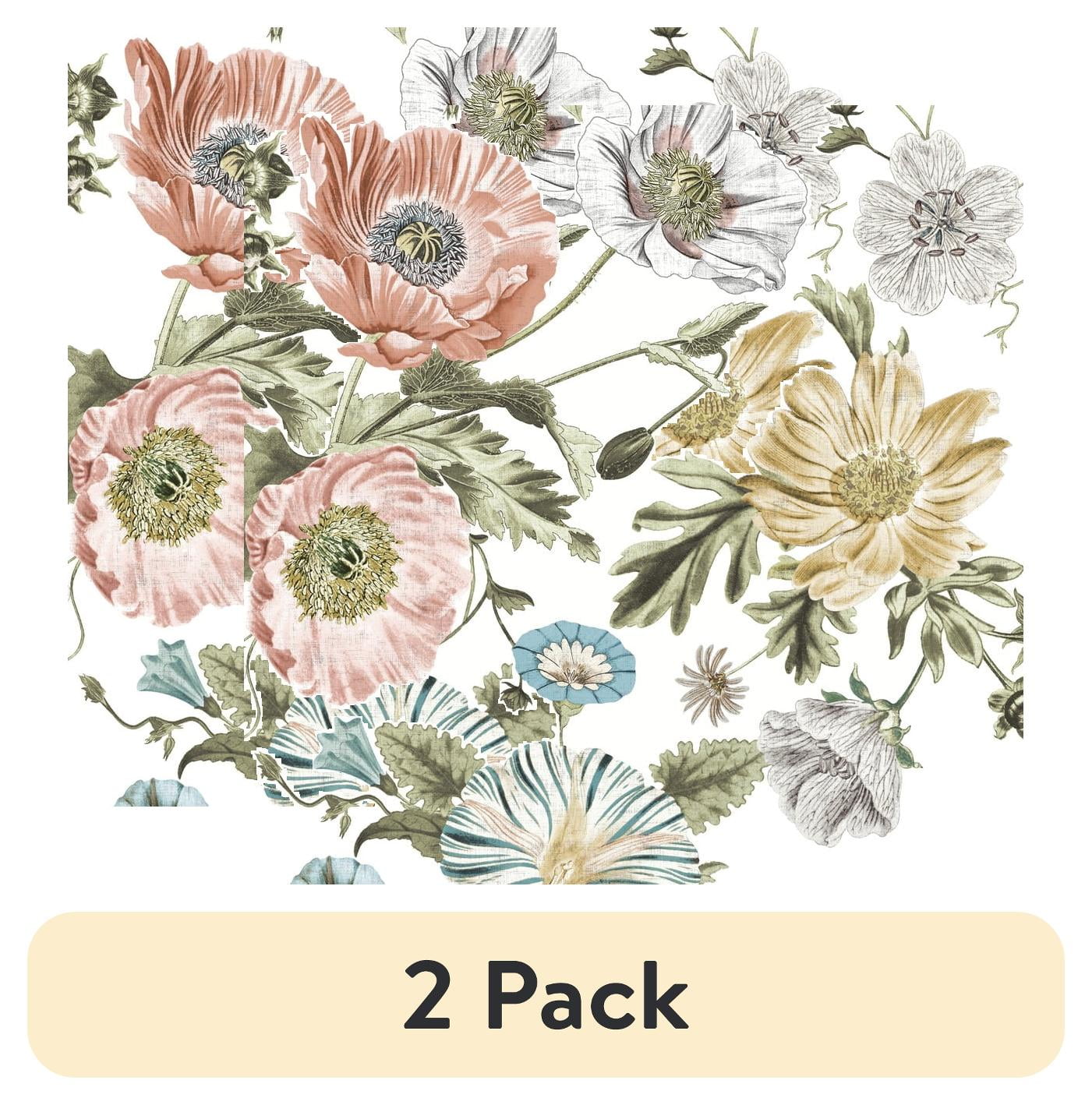 (2 pack) RoomMates Vintage Poppy Peel & Stick Wallpaper, 20.5 in x 18 ...