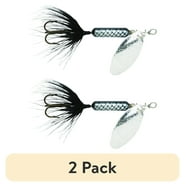 Mepps Black Fury In-Line Spinner, 1/4 oz, Plain Treble Hook Black with ...