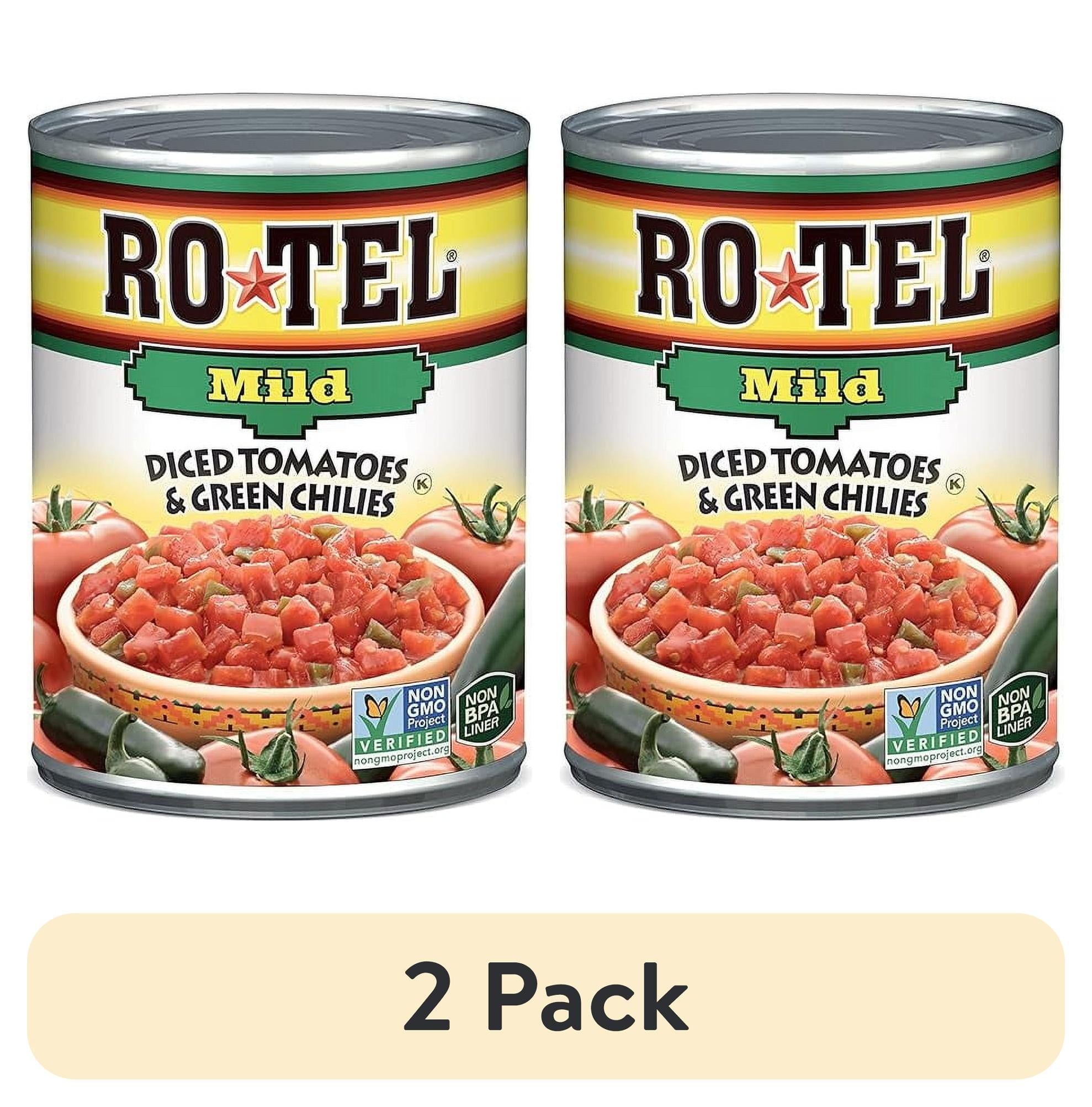 (2 pack) Rotel, Diced Tomatoes with Green Chiles Mild 10 Oz - Walmart.com