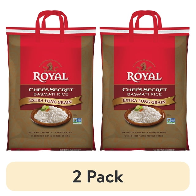 (2 pack) Royal Chef's Secret Extra Long Grain Basmati Rice, 10 Lb Bag ...