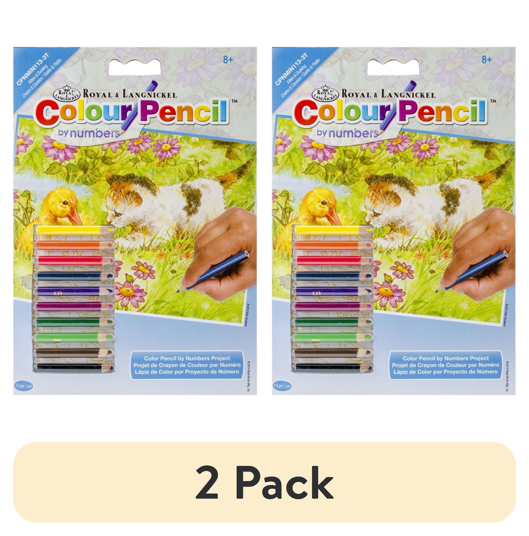 (2 pack) Royal & Langnickel Colour Pencil by numbers™ 12pc Kitten ...