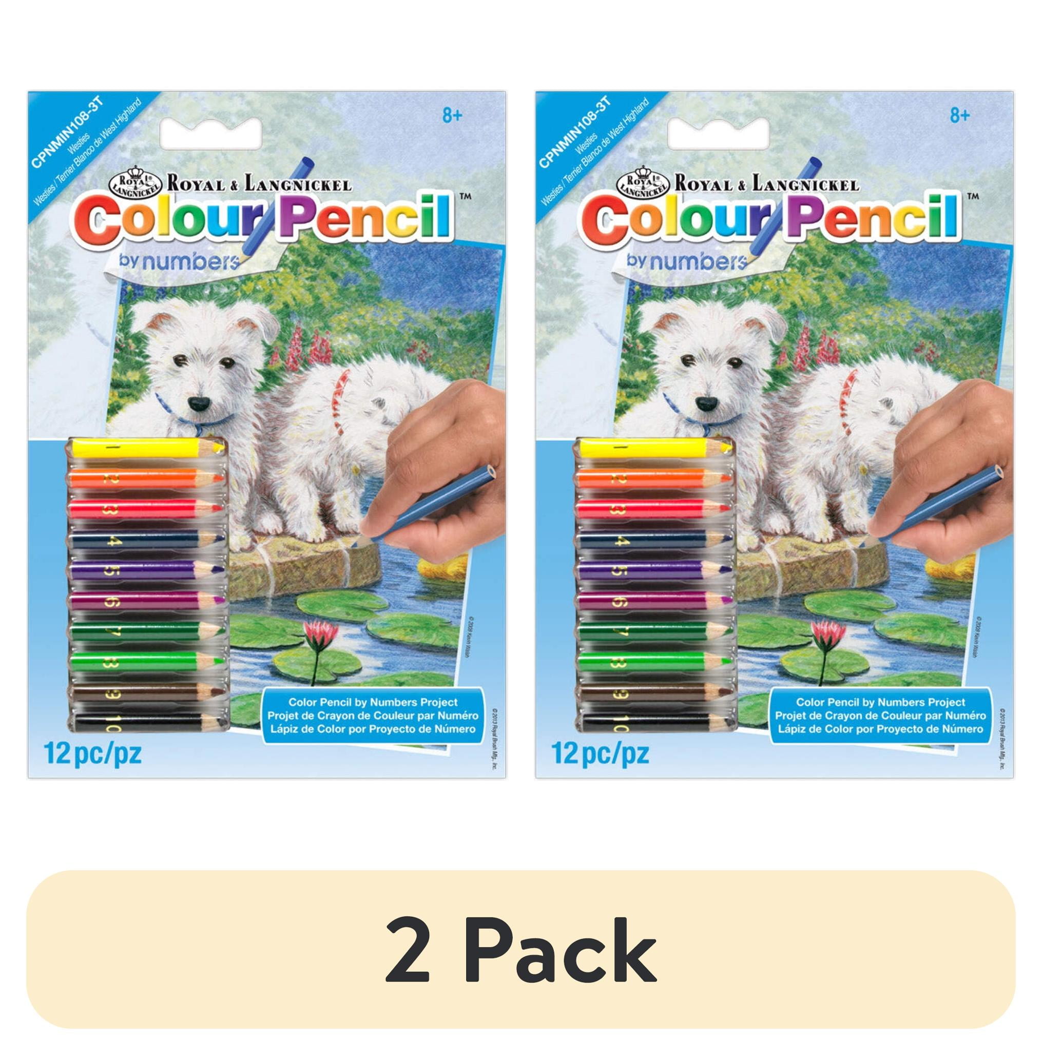 (2 pack) CPNMIN-108 | Colour Pencil by numbers™ 12pc 5" x 7" Westies ...