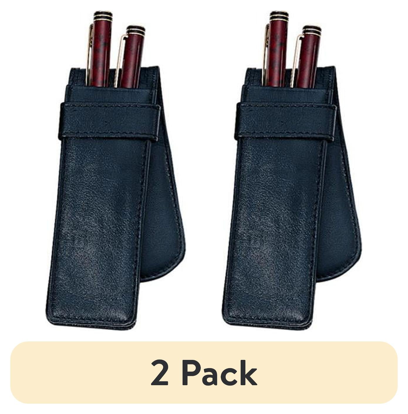 (2 pack) Royce Leather 913-BLACK-5 Double Pen Case - Black - Walmart.com