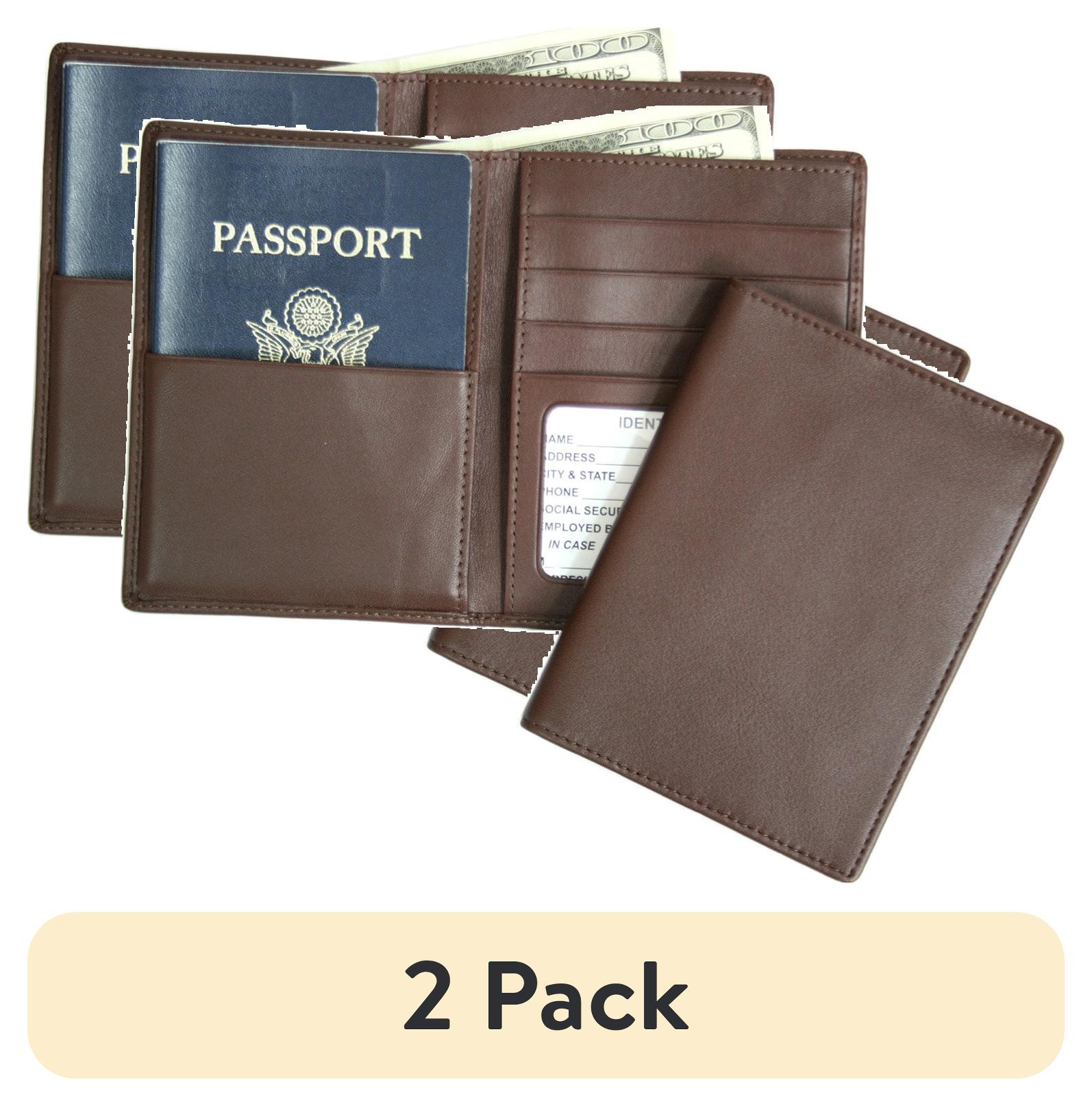 (2 pack) Royce Leather RFID Blocking Passport Currency Wallet - Coco ...