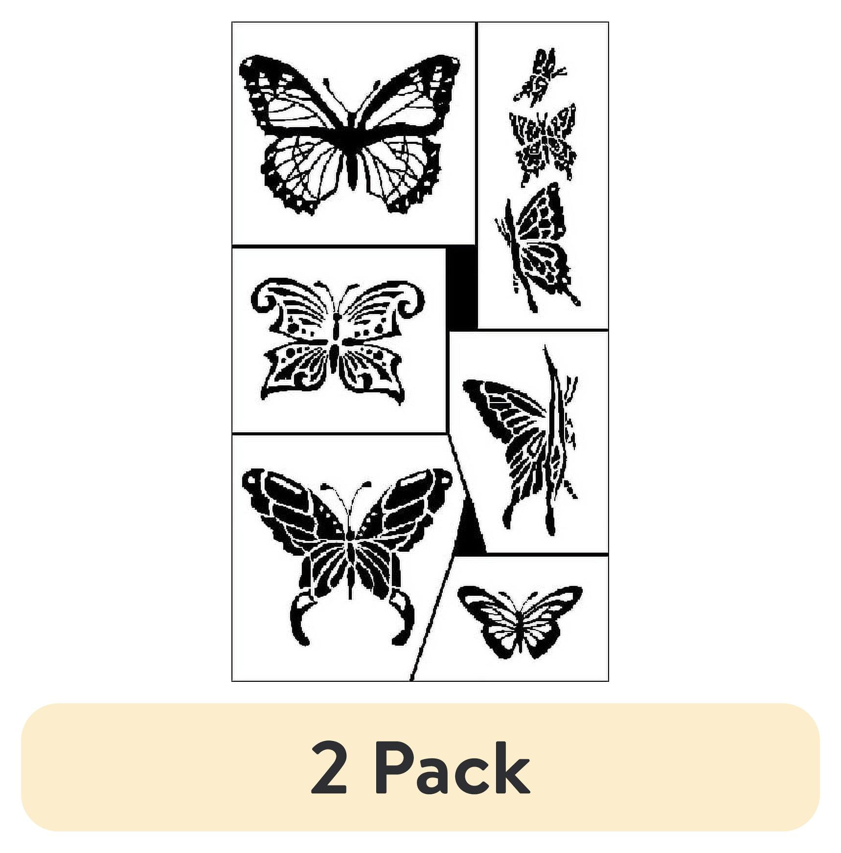 (2 pack) Rub 'N' Etch Designer Stencil 5"X8"-Butterflies, Pk 3, Armour ...