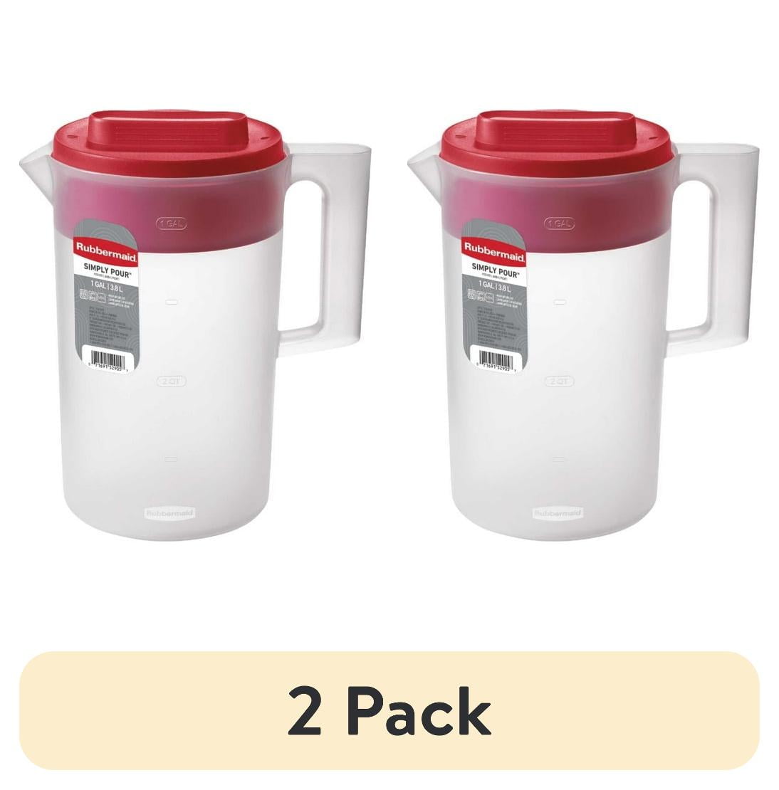 (2 pack) Rubbermaid 1 Gal. Simply Pour Plastic Pitcher with Multi ...