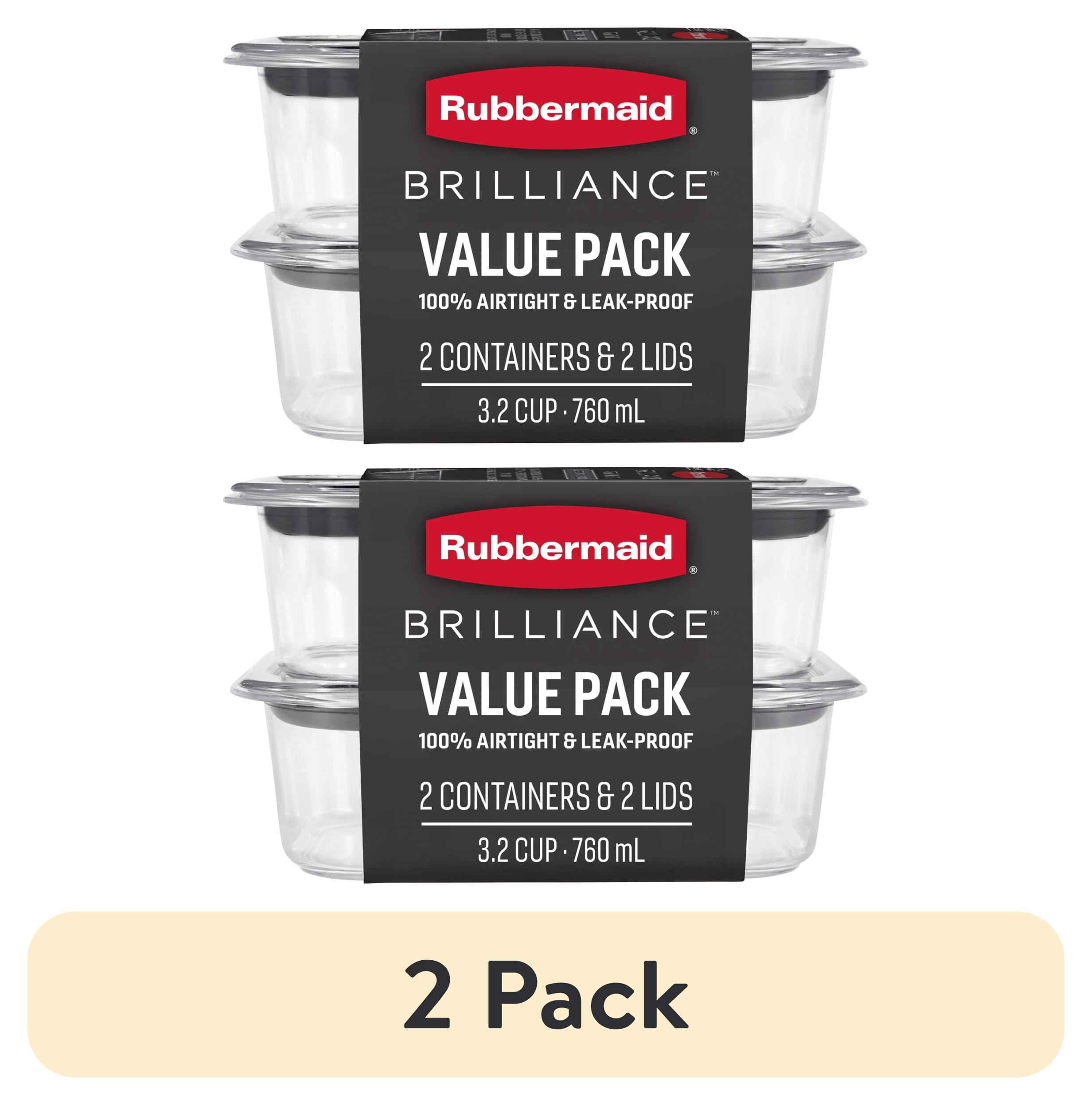 (4 pack) Rubbermaid 3.2 Cup Brilliance Stain-Proof Food Storage ...