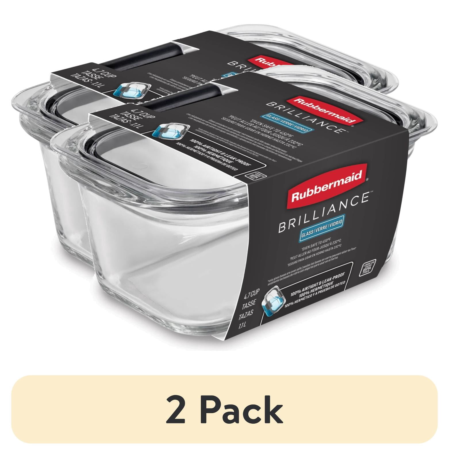 (2 pack) Rubbermaid Brilliance Food Storage Container, 4.7 Cup ...