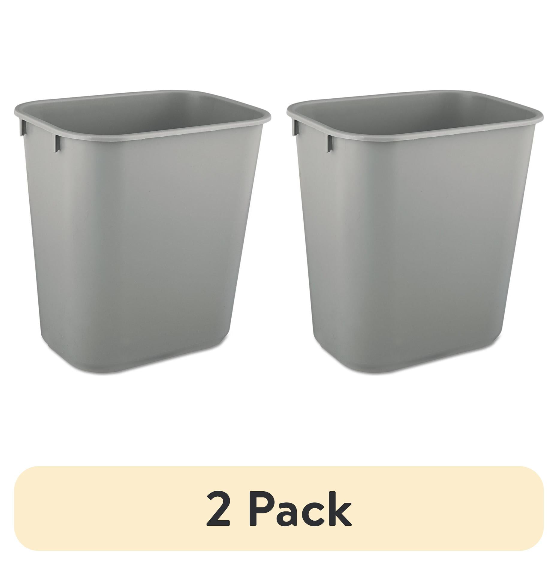 (2 pack) Rubbermaid Commercial Deskside Plastic Wastebasket Rectangular ...