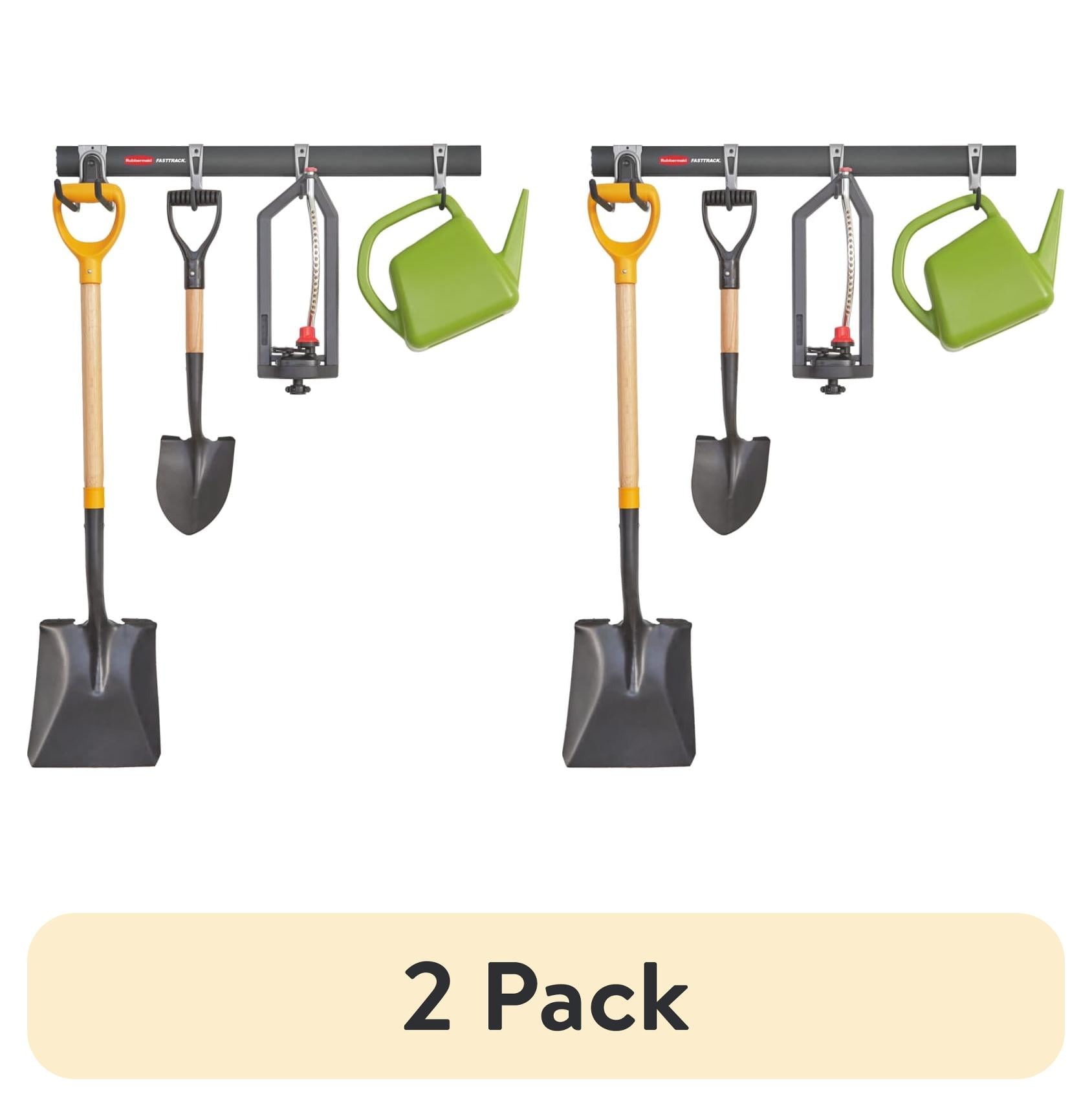 (2 pack) Rubbermaid Garage FastTrack 5-Piece Starter Kit, Black/Grey ...