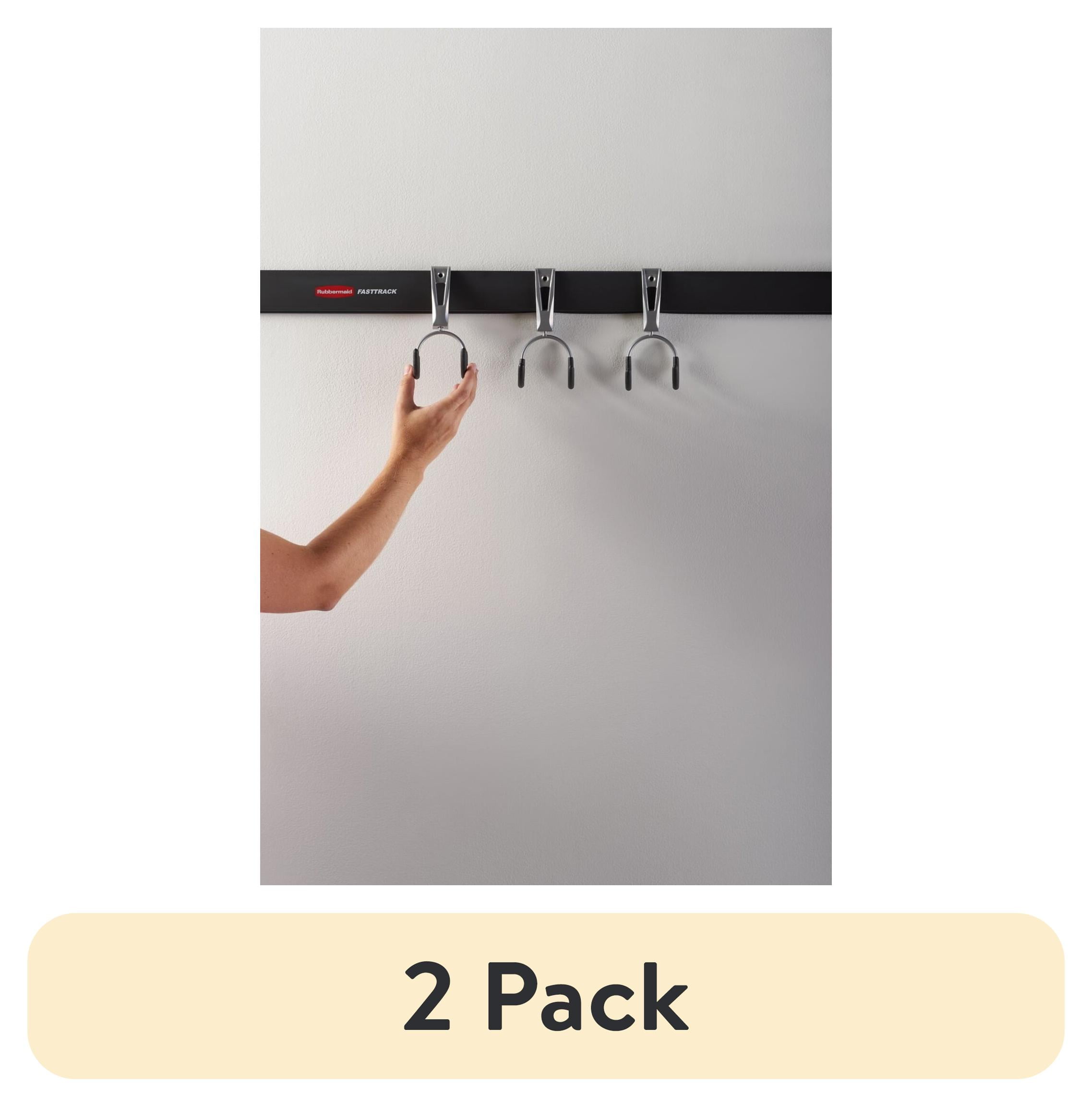 (2 pack) Rubbermaid Garage FastTrack Rail Compact Hook Bundle, 3-Pack ...