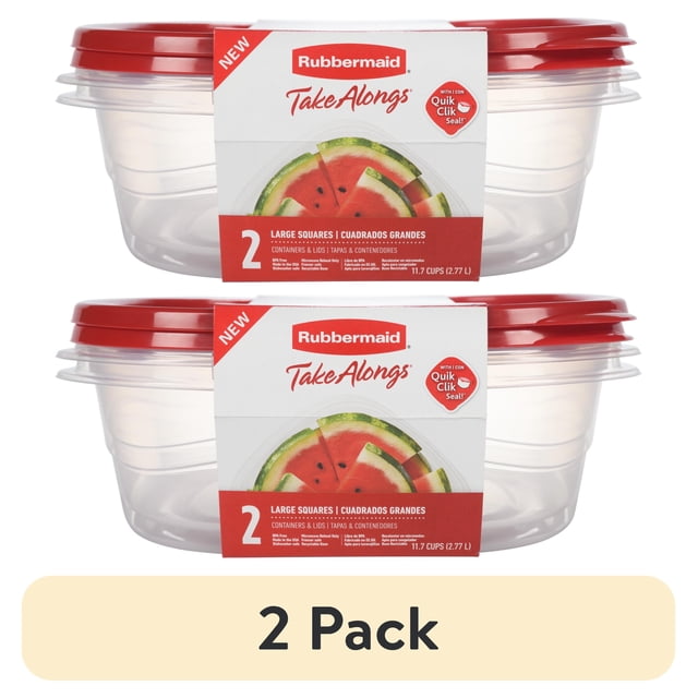 (2 pack) Rubbermaid TakeAlongs 11.7 Cup Food Storage Containers, Set of ...